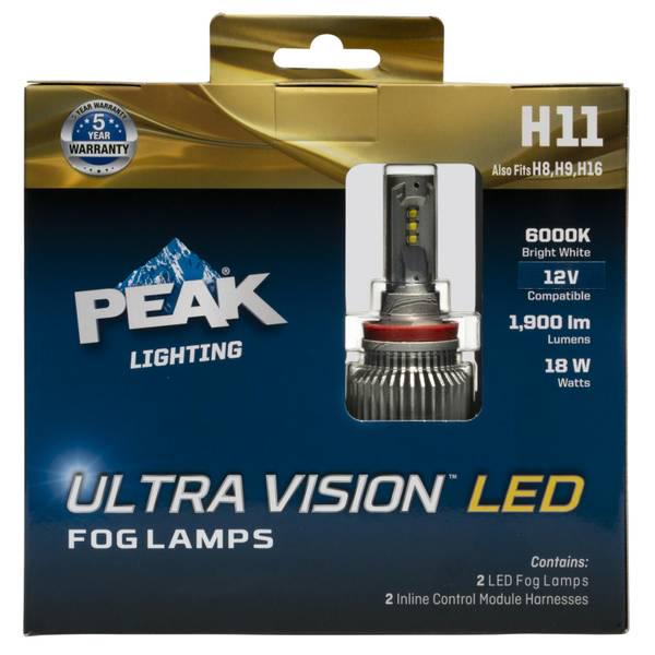 Peak 2-Pack H11 Ultravision LED Fog Bulbs - Walmart.com