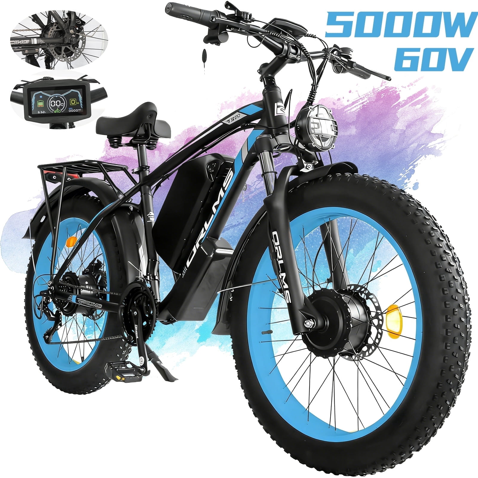 ORLMS, Electric Bike, 5000W Peak Dual Motor, Off-Road Mountain Ebike ...