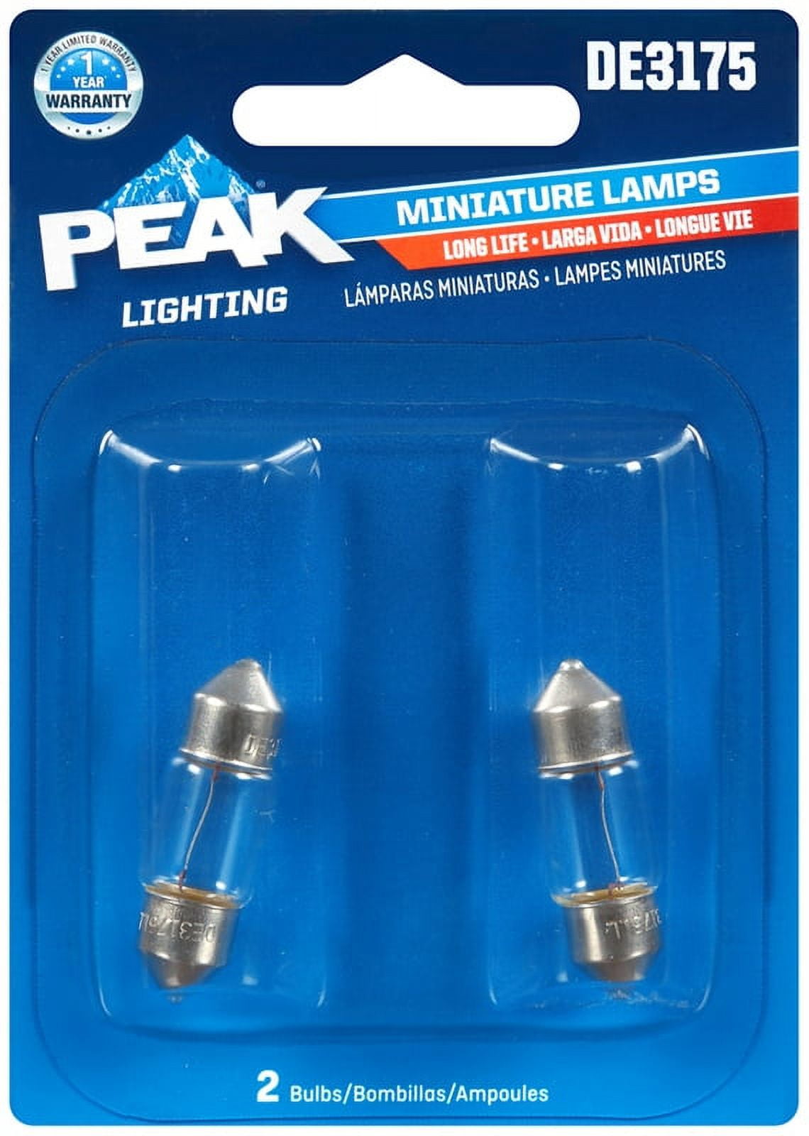 PEAK DE3175 13V Mini Incandescent Automotive Bulb (2-Pack) DE3175LL-BPP ...