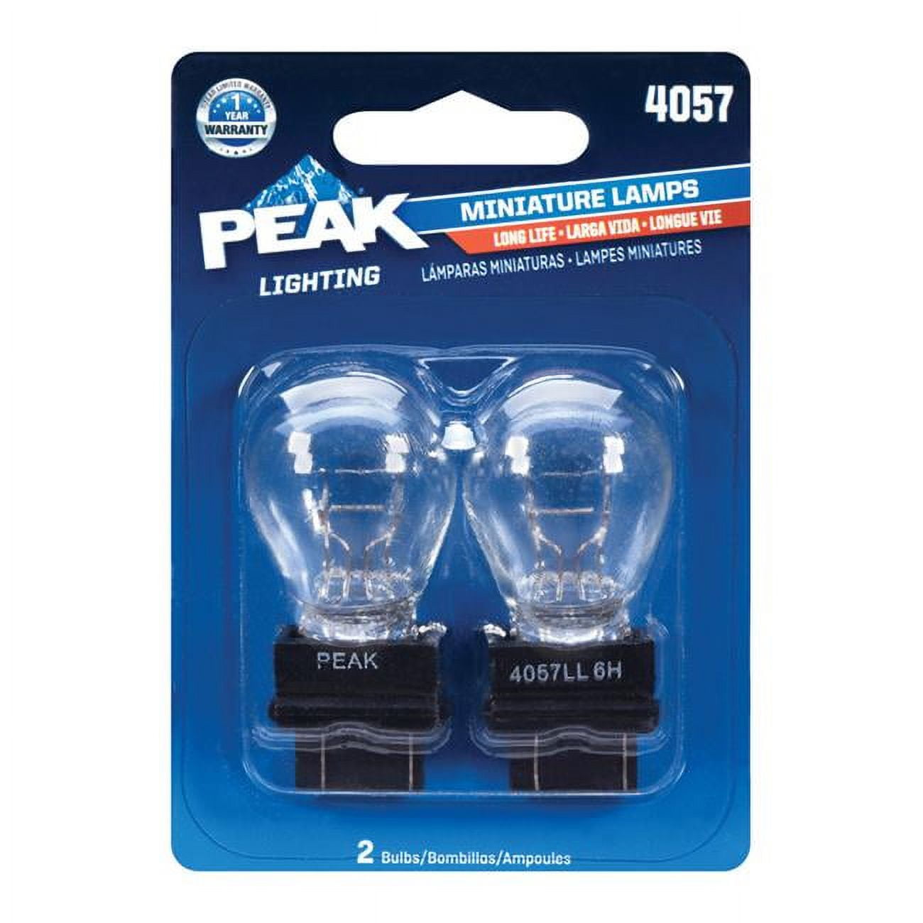 Peak 4057 Clear S-8 Long Life Tail Light Bulb W2.5x16q Base 4057LL-BPP ...
