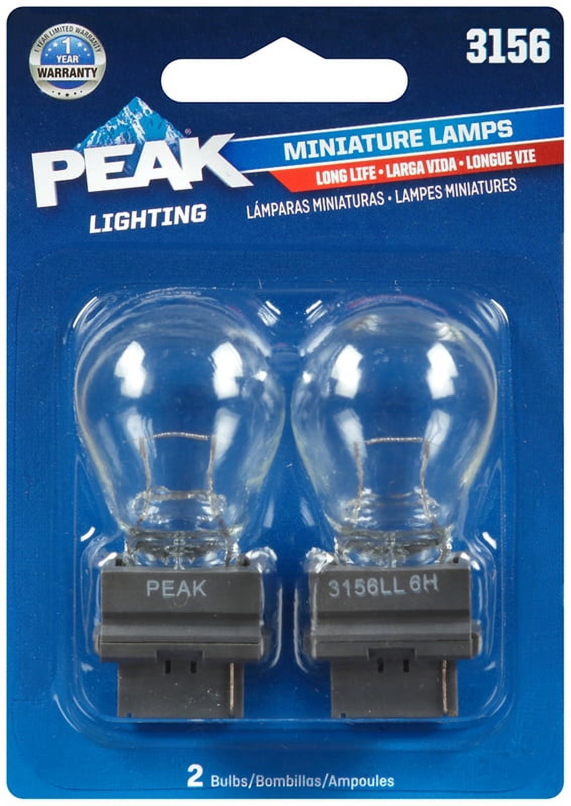 PEAK 3156 12.8V Mini Incandescent Automotive Bulb (2-Pack) 3156LL-BPP ...