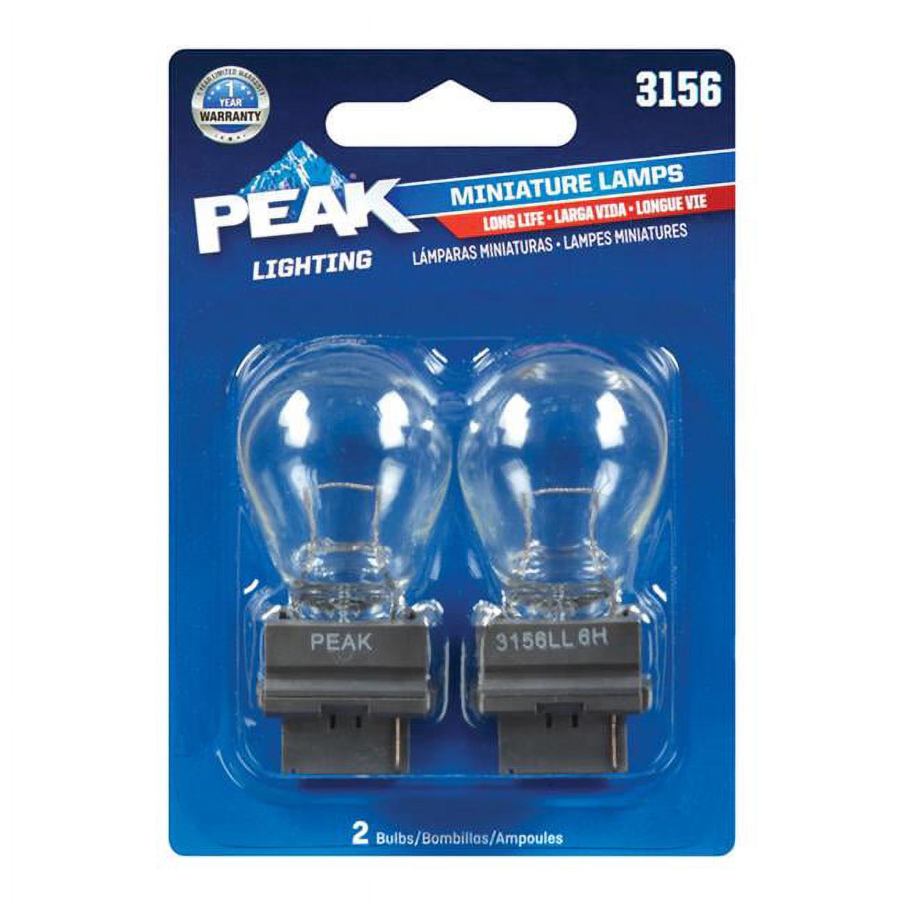 Peak 8020189 Miniature 12.8 V S8 Automotive Bulb - 3156 - Pack of 2 ...