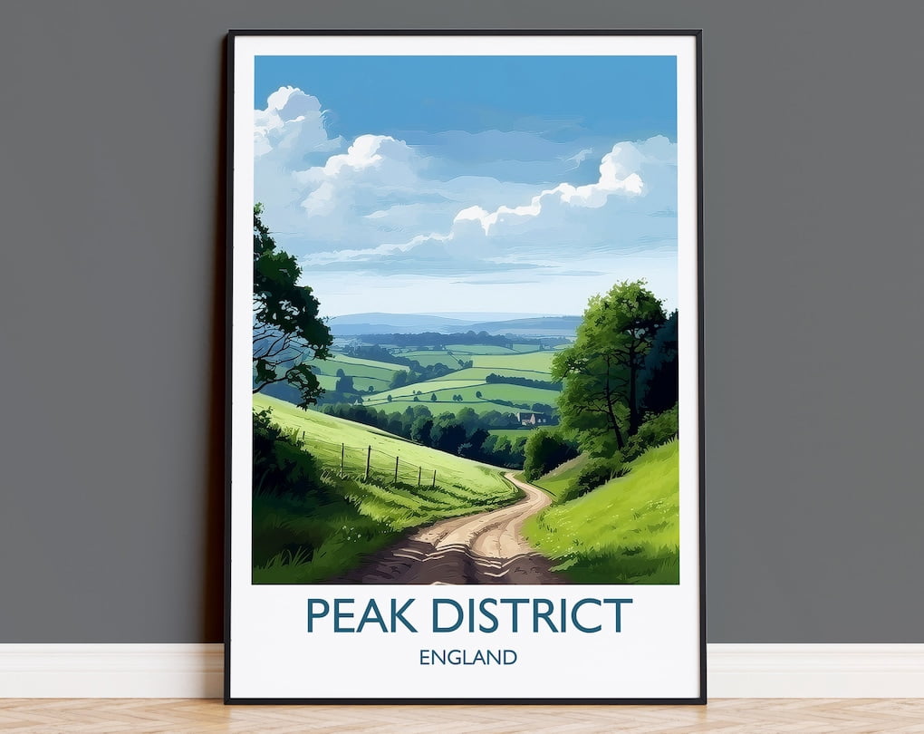 Peak District Poster, Travel Print Of Peak District, National Park ...