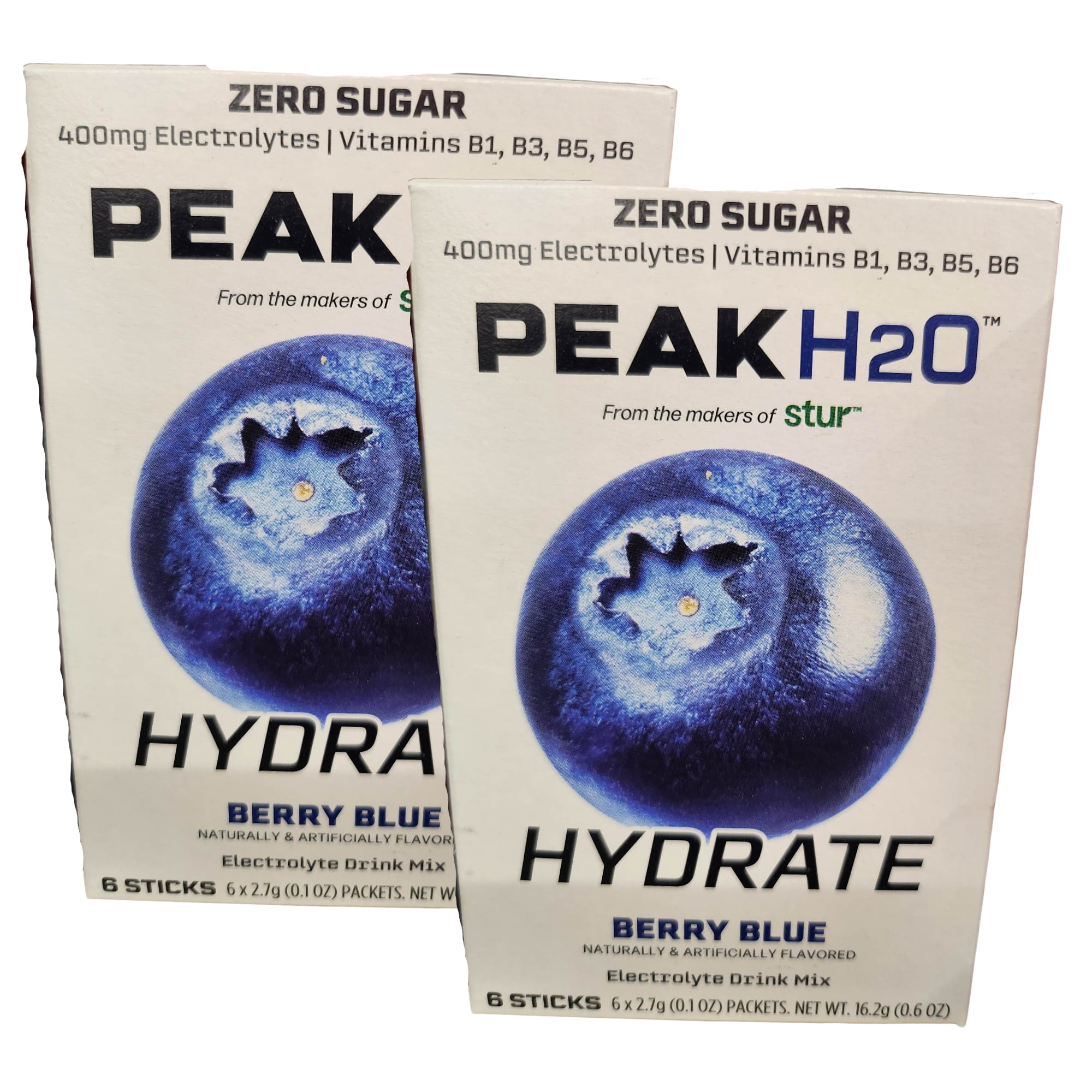 Peak H2O Berry Blue Drink Mix, Sugar Free, Low Calorie, 6ct- 2 Boxes ...