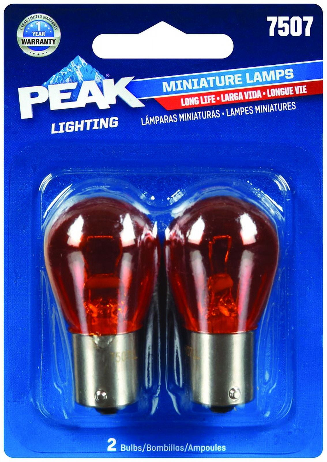 Peak Halogen Parking/Stop/Tail/Turn Miniature Automotive Bulb 7507 ...