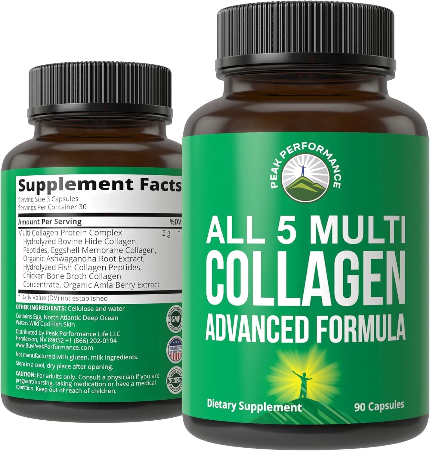 Peak Performance All 5 Multi-Collagen Capsules 90 Pills - Walmart.com