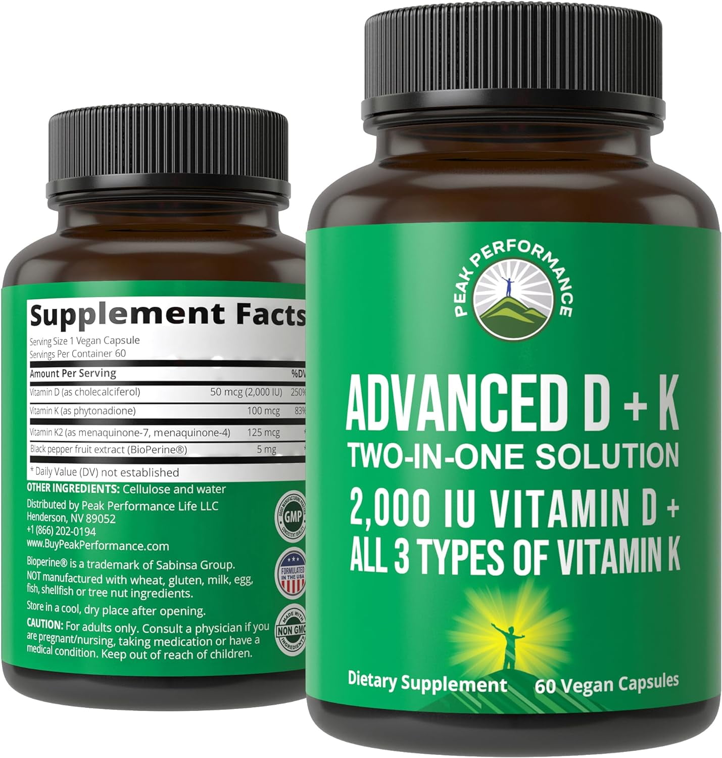 Peak Performance Advanced Vitamin D 2000 IU with All 3 Types of Vitamin ...