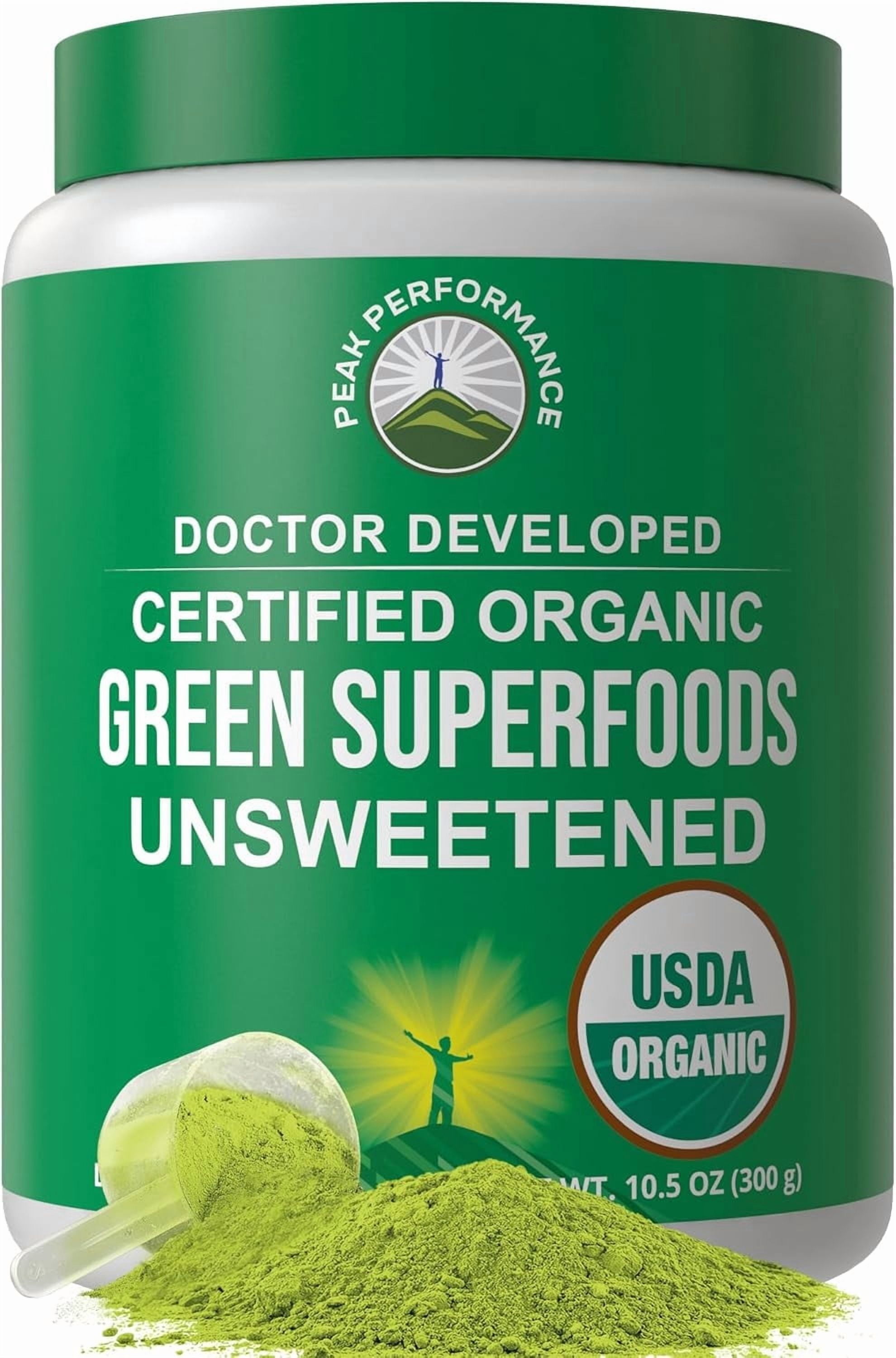 Peak Performance USDA Organic Greens Superfood Powder, Vegan, Gluten ...