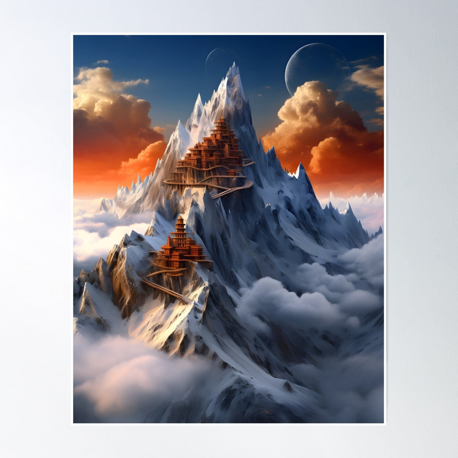 Peak Perspectives: Surreal Mountain Visions Poster Wall Art, Modern Wall Decor, 8x12 UNFRAMED ...