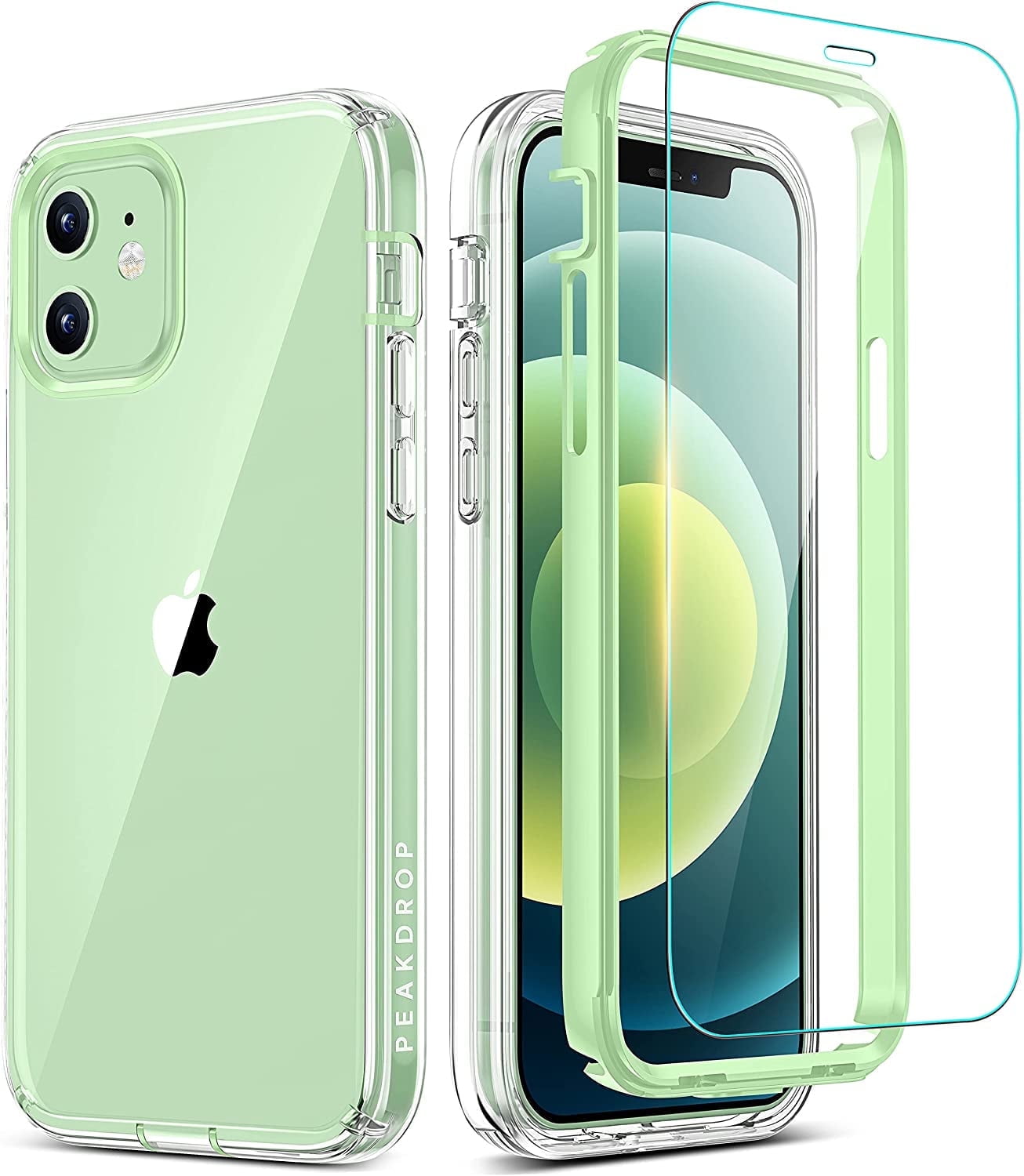 PeakDrop iPhone 12, 12 Pro Case, Clear Full-Body Silicone Cover, TPU ...