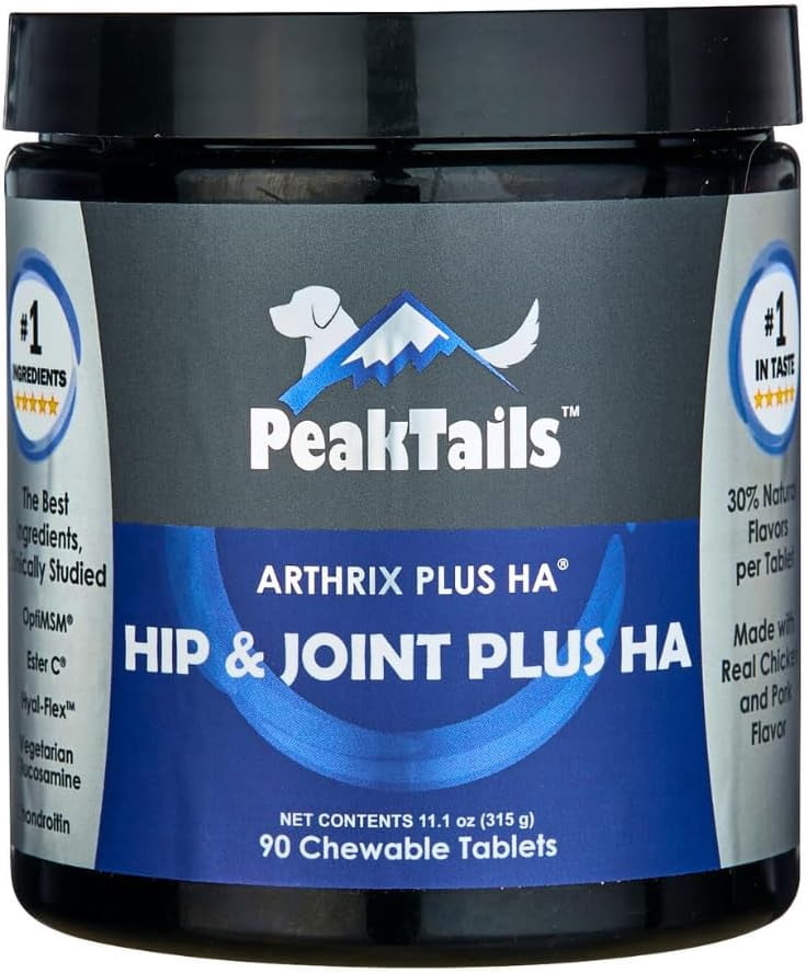 Kala Health PeakTails Hip & Joint Plus HA for Dogs, 90 Chewable Tablets ...