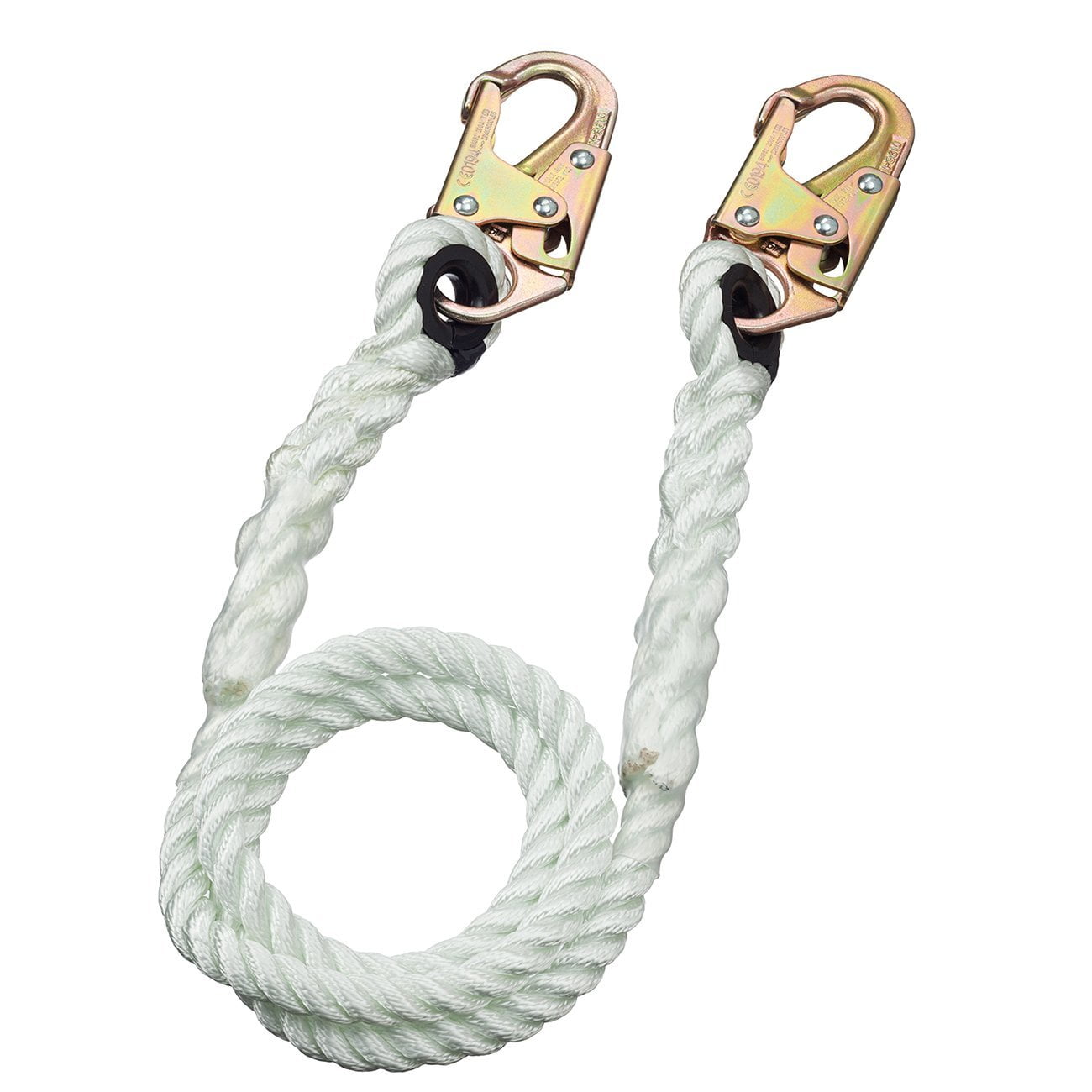 PeakWorks 2' 0.6 m - 2 Snap Hooks - Fall Arrest Restraint Lanyard ...
