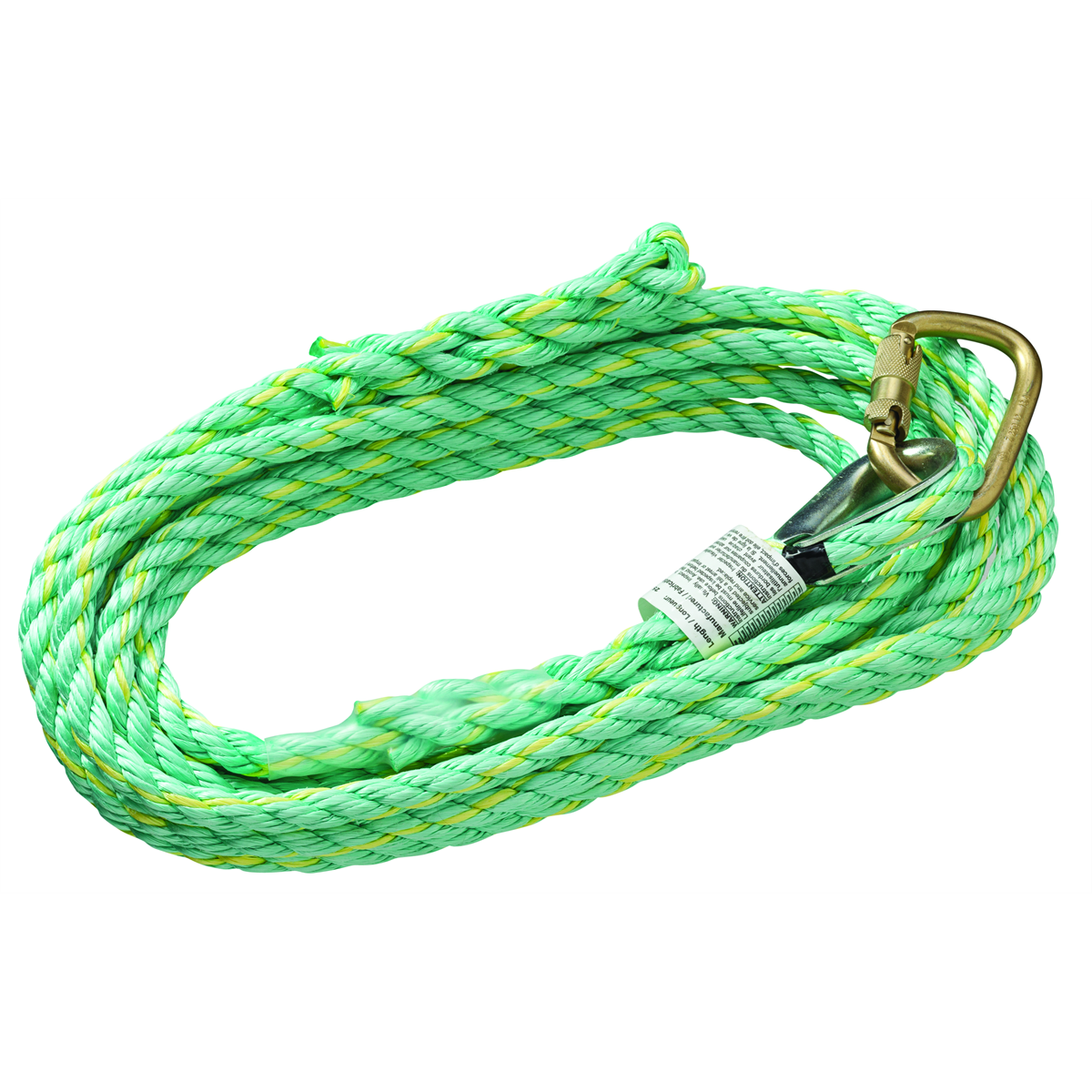 PeakWorks Premium Vertical Lifeline - Carabiner & Back Splice - 25' (7. ...