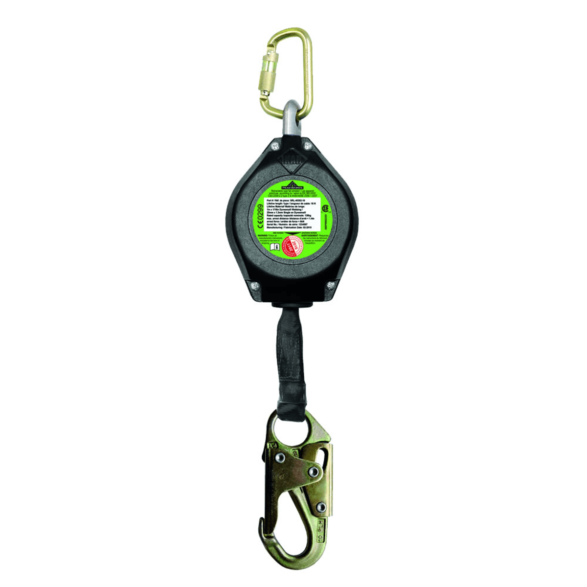 Peakworks Self-Retracting Lifeline (Srl) With Webbing Snap Hook 12 Ft ...