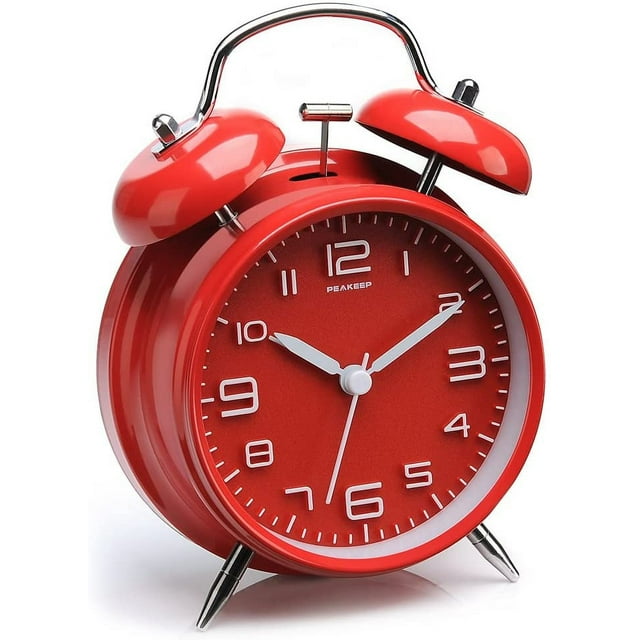 Peakeep 4 Inches Twin Bell Loud Alarm Clock for Heavy Sleerpers ...