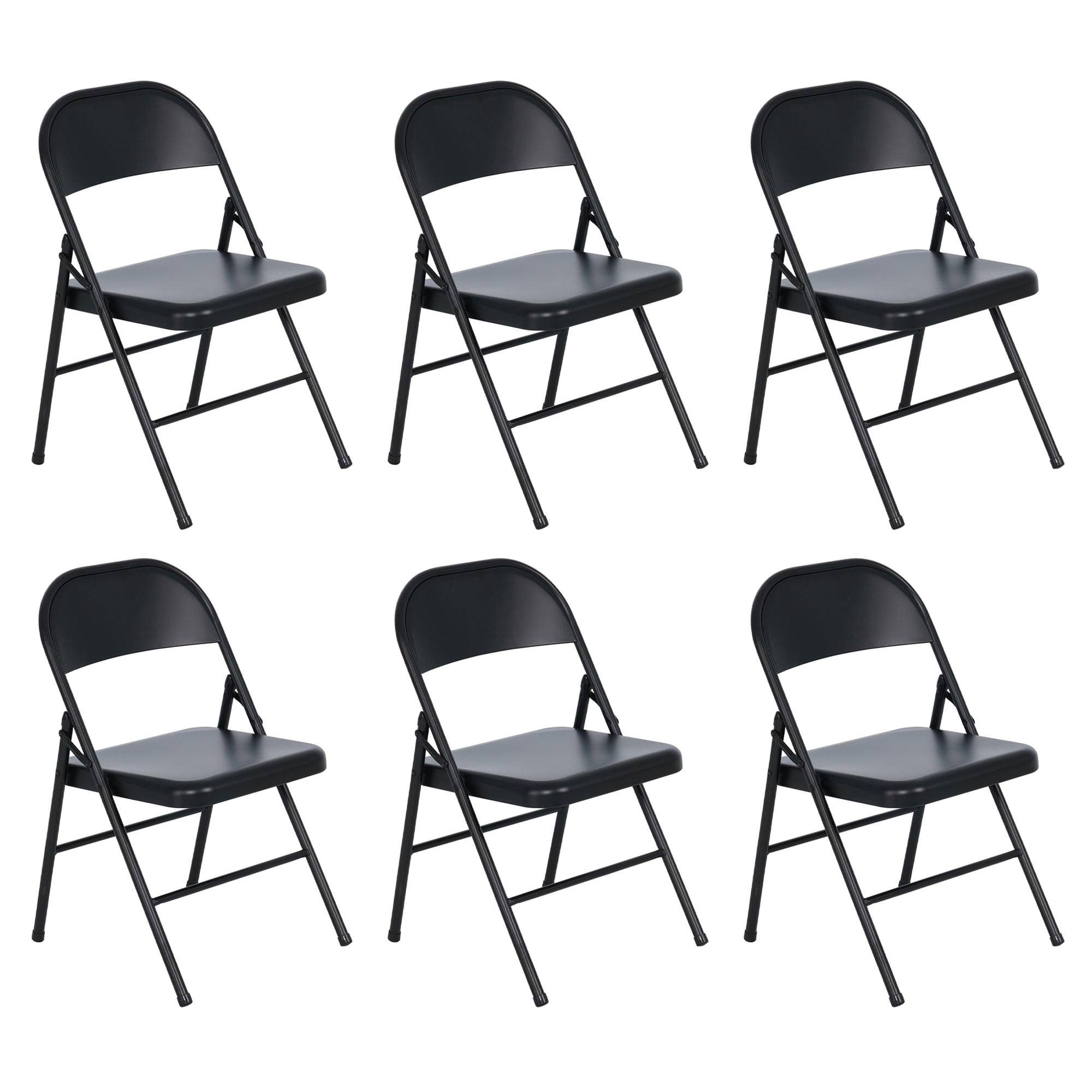 Peakform Steel Folding Chair with Cross Leg Braces Construction, 6 Pack ...