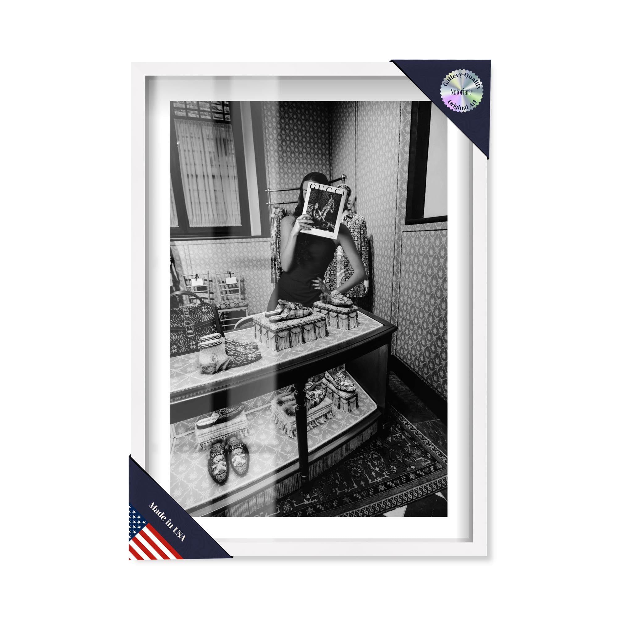 Peaking Shadowbox Print Fashion Art Prints by Notoriart, White Frame ...