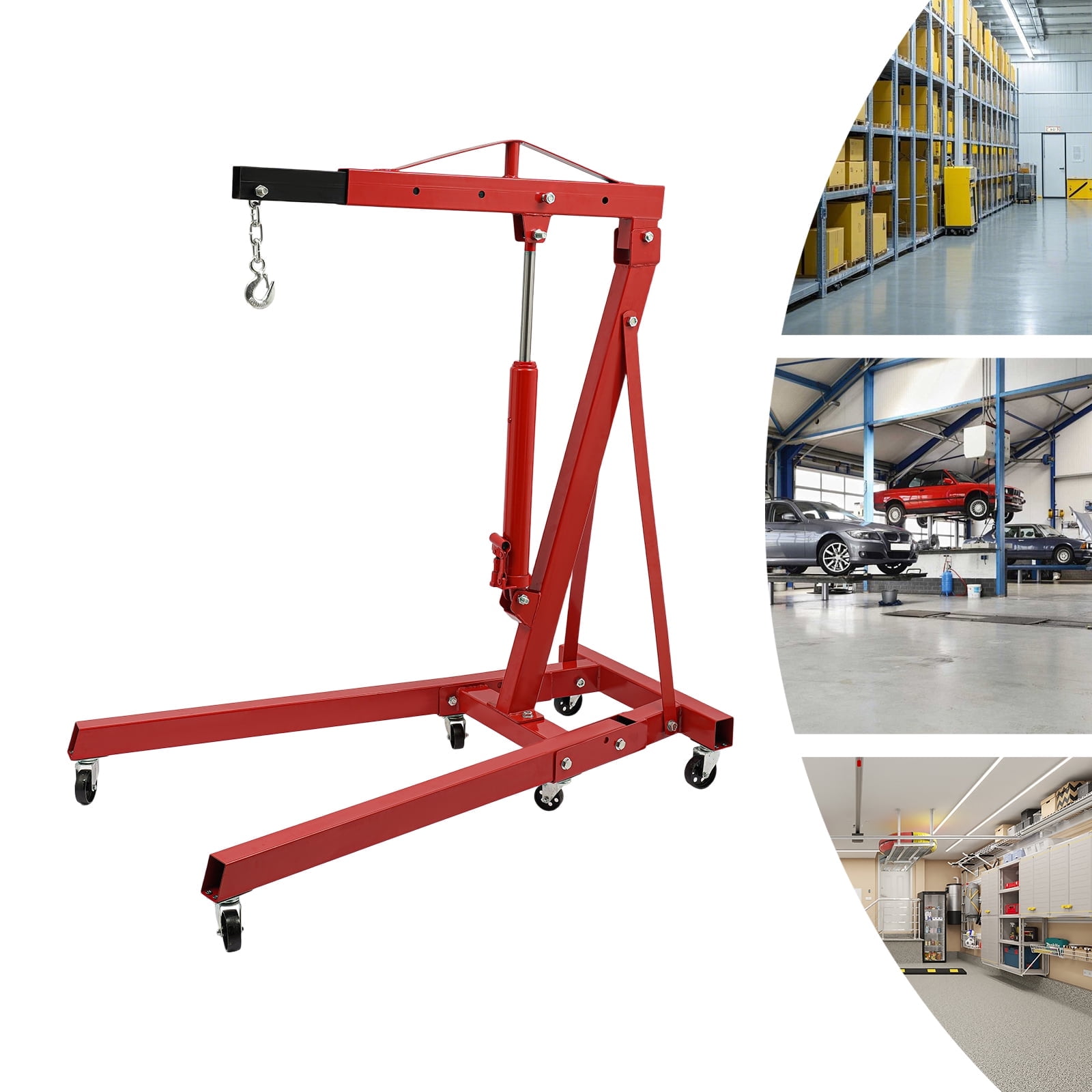 Peakora 2 Ton Folding Engine Hoist Cherry Picker Shop Crane Hoist Lift ...