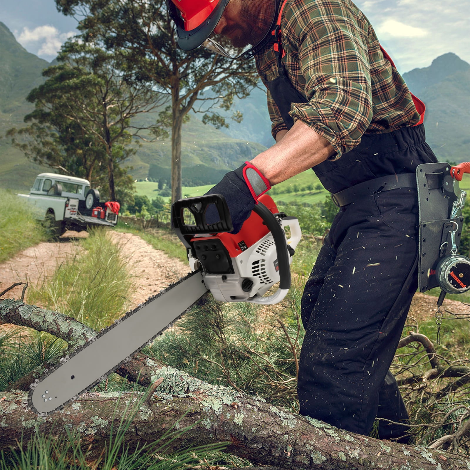 Peakora 20" 52cc 2-Stoke Handheld Cordless Petrol Chain Saw 2.0kw ...