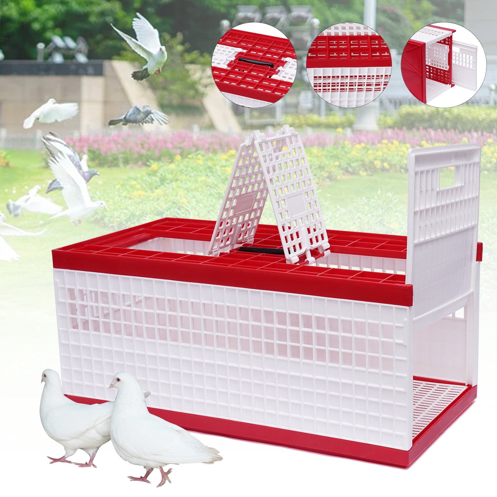 Peakora 23.62*12.2*10.24 in Transportation Pigeon Cage Foldable Pigeon ...