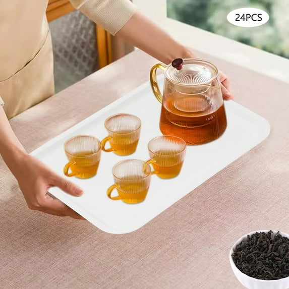 Peakora 24 PCS Restaurant Service Trays 14.17*10.63in Rounded Corners ...