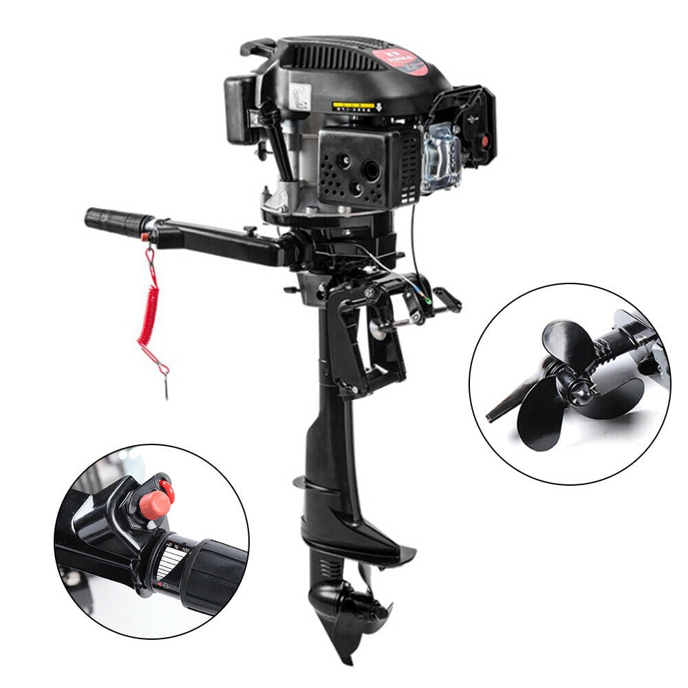 Peakora 4-Stroke 6HP Gasoline Outboard Motor, 360° Steering, Variable ...