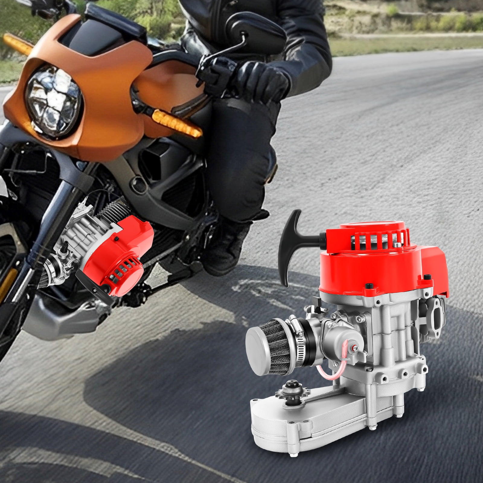 Peakora 49cc Two-Stroke Engine Motor Single Cylinder Pull Rope Start ...