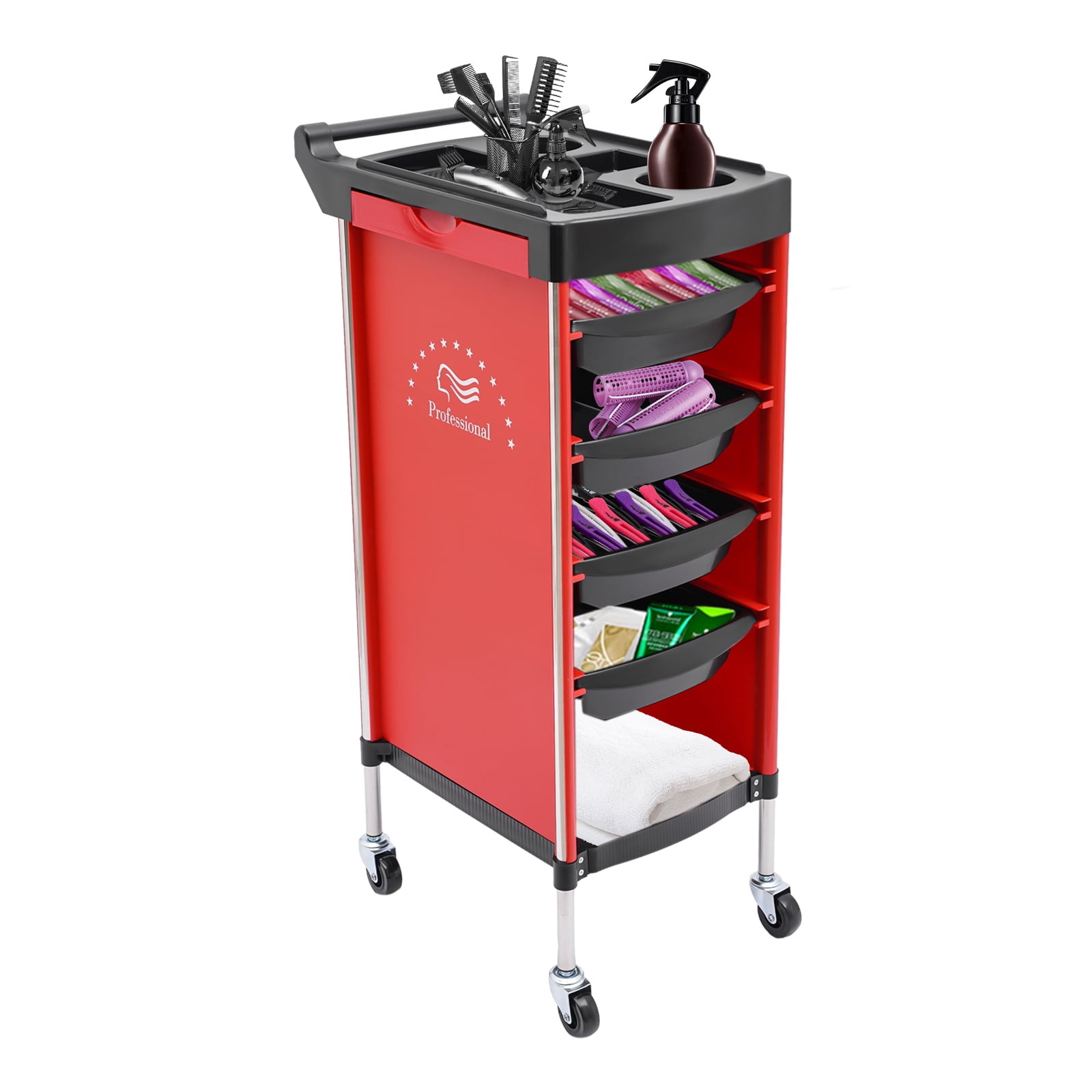 Peakora 6-Tier Hair Dye Lifting Rack with Spacious Storage, Pull-Out ...