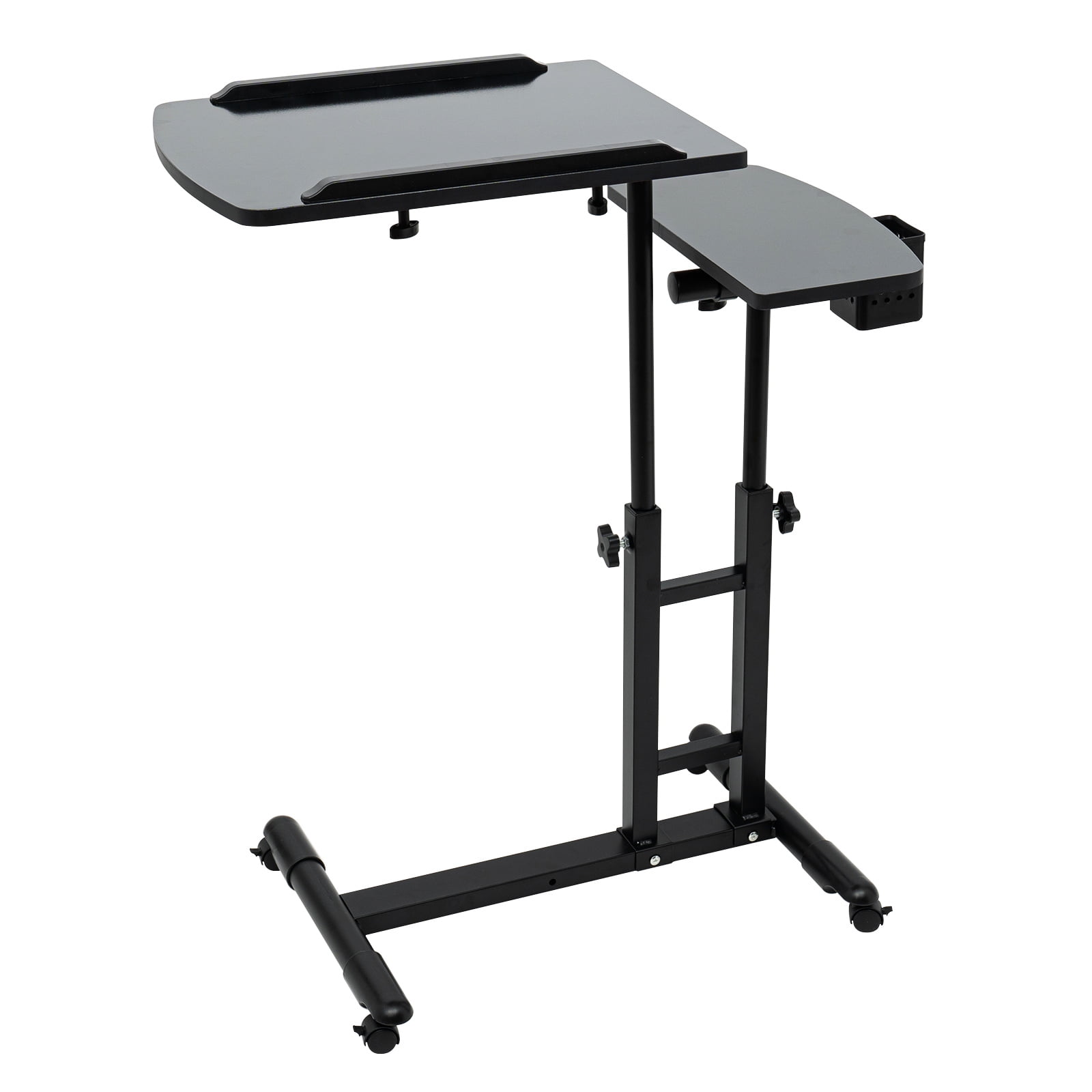 Peakora Adjustable Overbed Table with Wheels | Dual Workbench Station ...