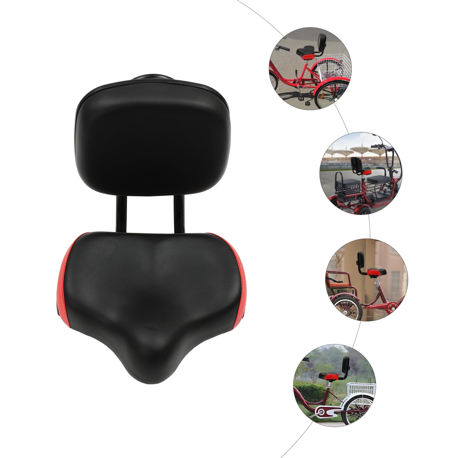 Peakora Comfortable Bike Seat with Backrest, Ergonomic PU Leather ...