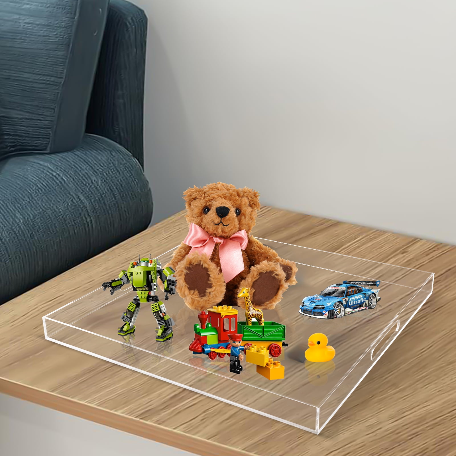 Peakora Durable Serving Tray, Transparent Acrylic Material, Waterproof ...