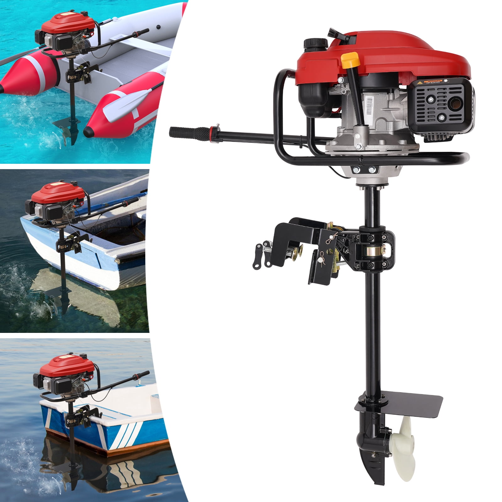 Peakora Gasoline Outboard Lightweight Motor with 0.34gal Fuel Tank 4 ...