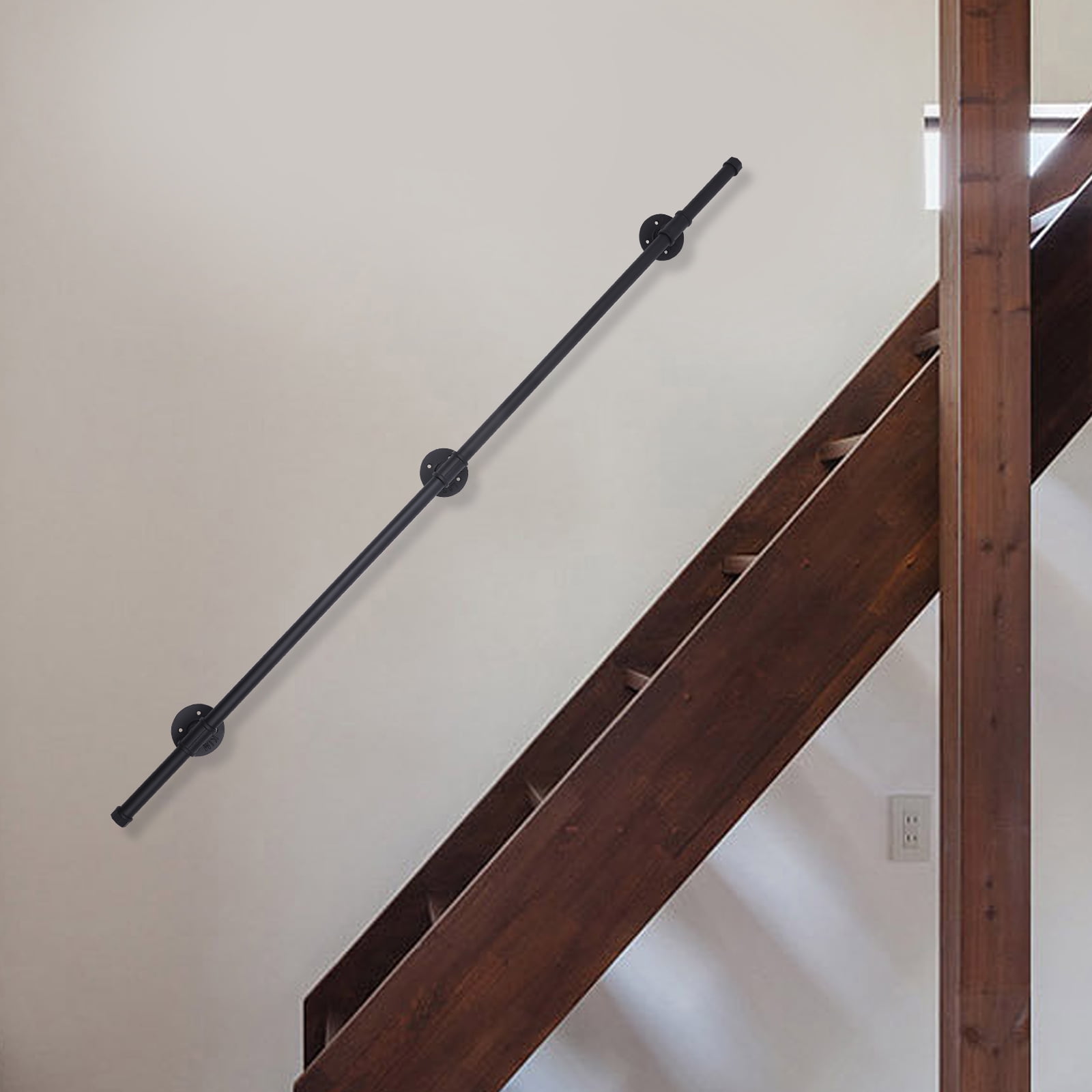 Peakora Heavy Duty Pipe Handrail for Stairs, Galvanized Steel and Cast ...
