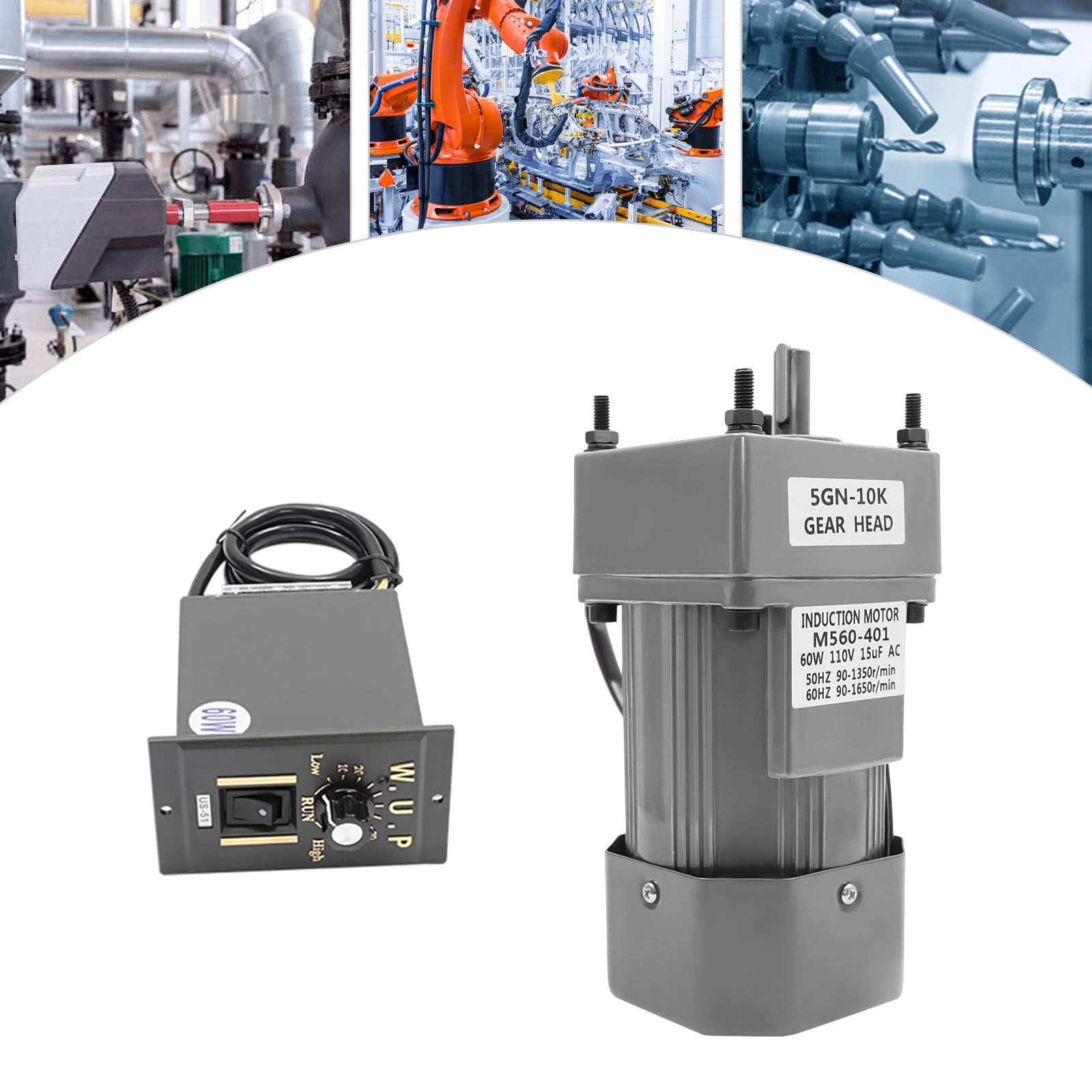 Peakora High-Efficiency 60W Variable Speed Motor, 135 RPM, 3.8nm Torque ...
