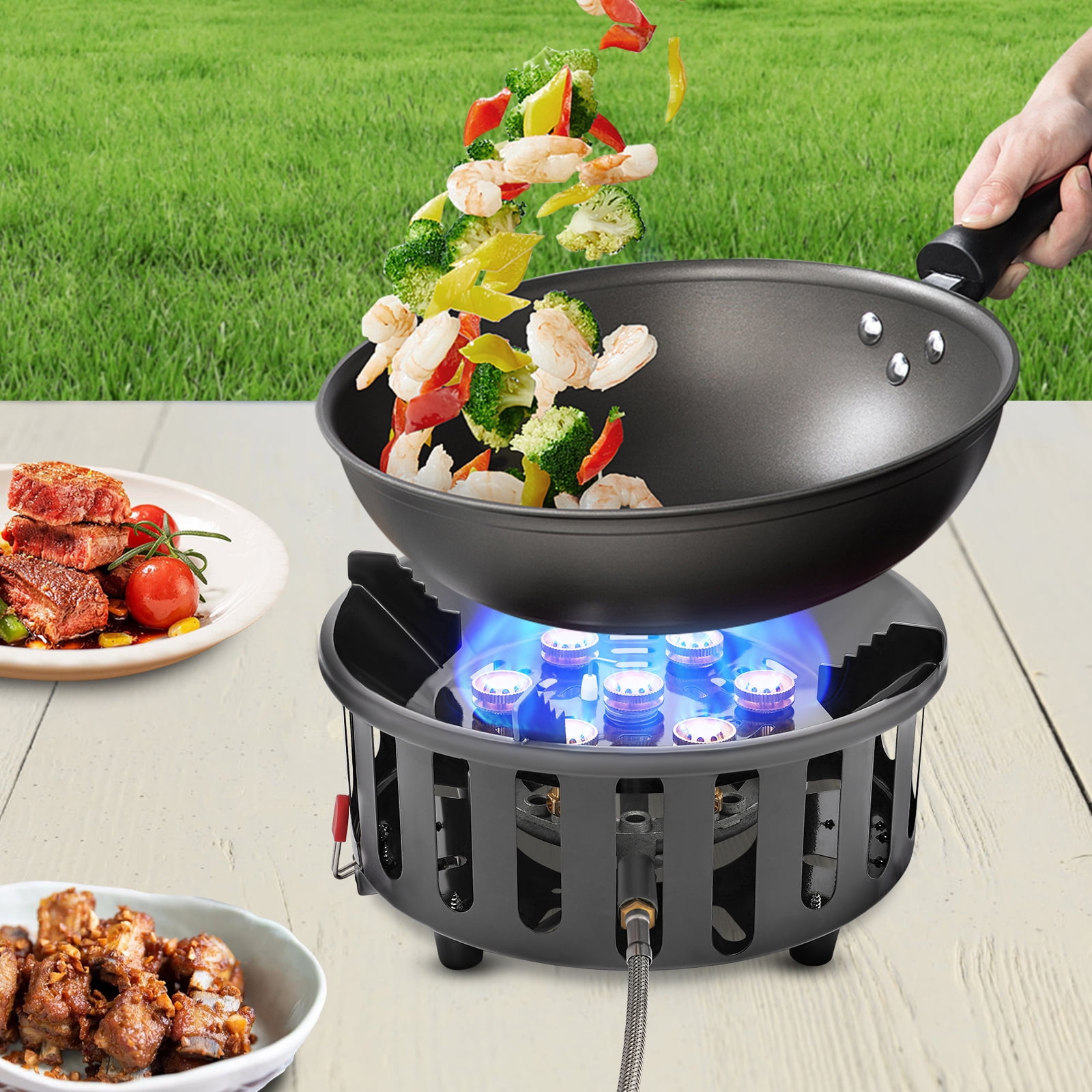 Peakora High-Power Propane Gas Stove, 71654.97BTU/h, One-Touch Ignition ...