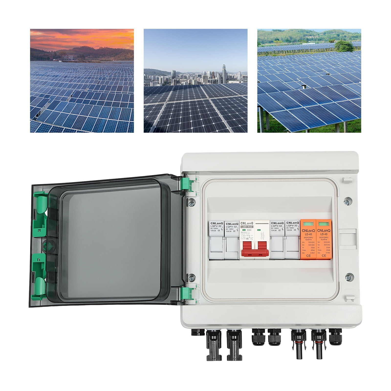 Peakora High-Safety PV Combiner Box, Waterproof and Dustproof IP65, Overload Protection, Surge ...