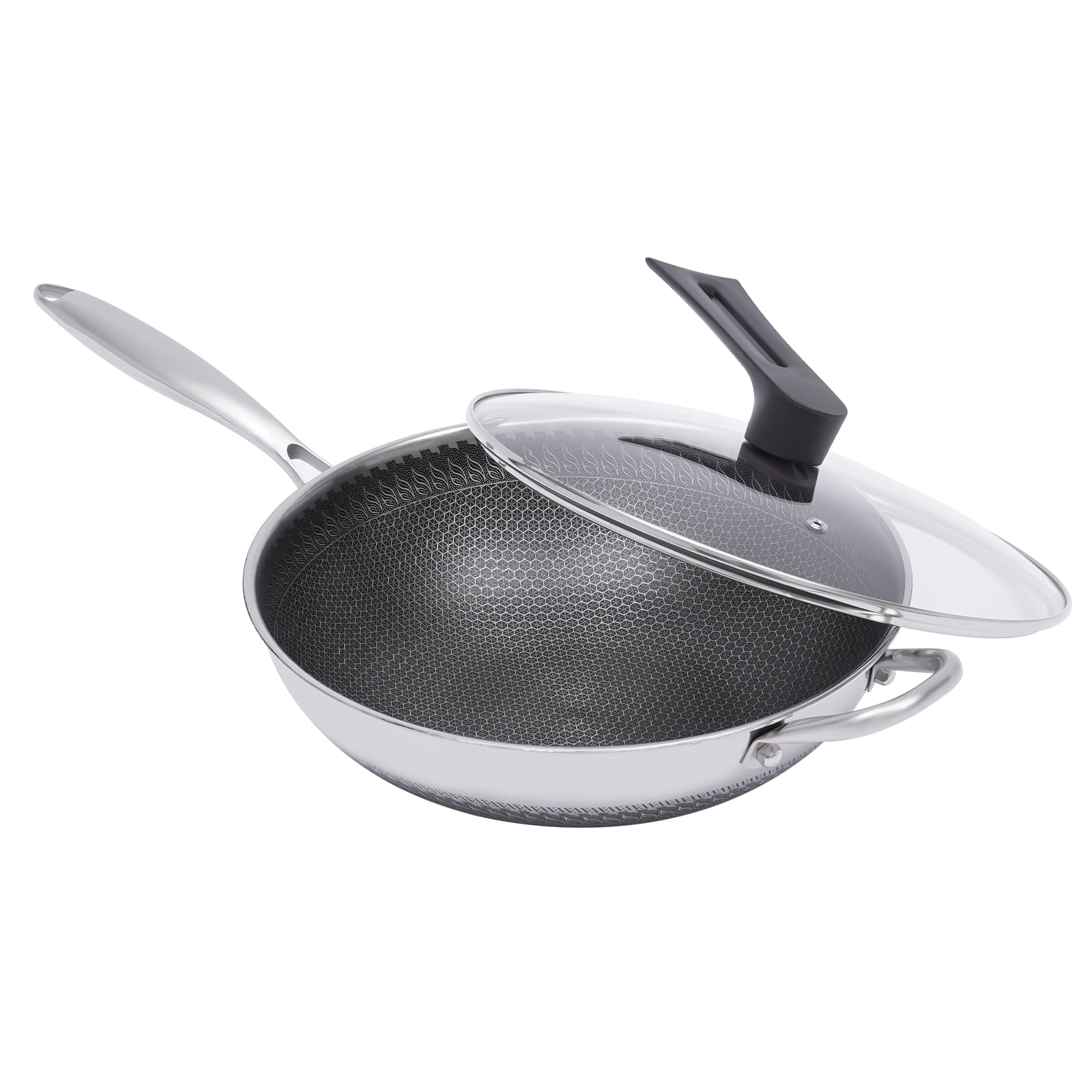 Peakora High-quality Wok Pan with 1L Capacity, Non-stick Honeycomb ...