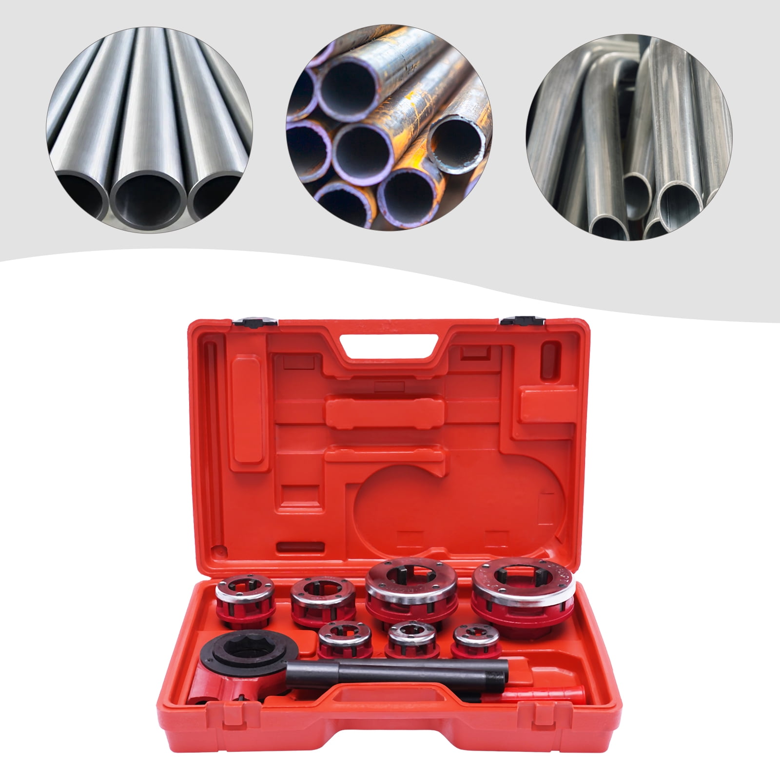 Peakora Manual Ratcheting Pipe Threading Tool Set Portable Pipe ...