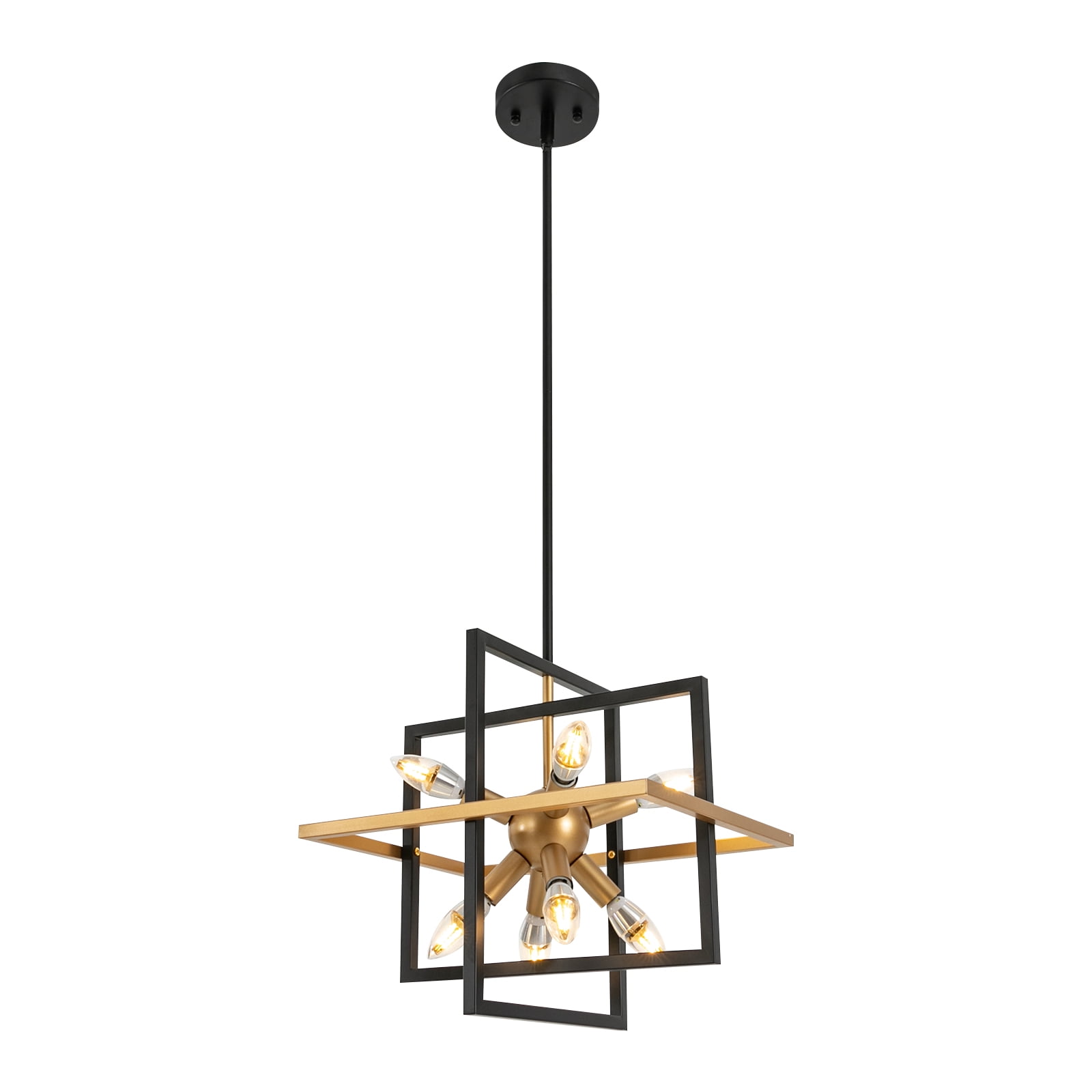 Peakora Modern Ceiling Light with Adjustable Hanging Rods, Elegant Gold ...
