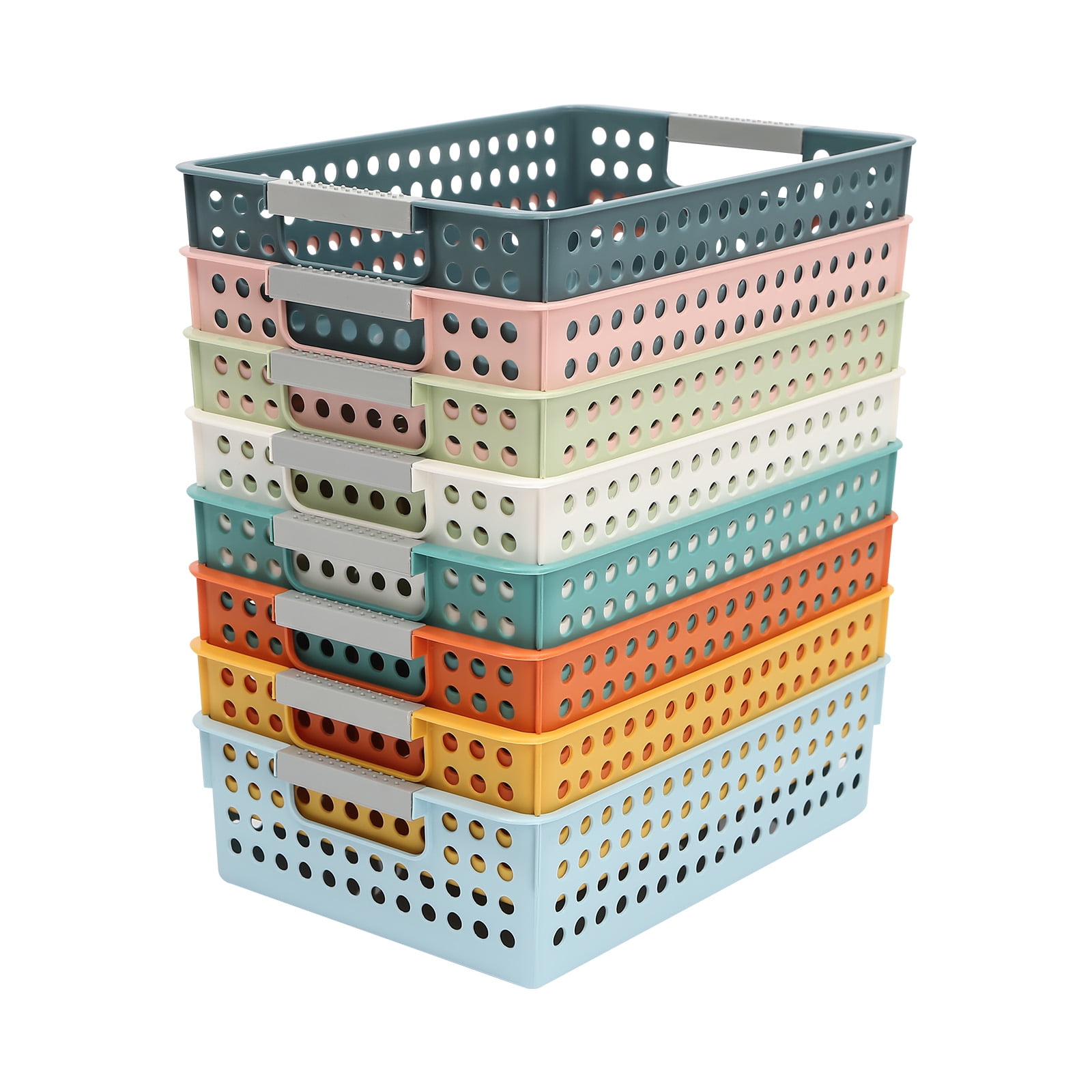 Peakora Multi-Color Storage Drawers Set of 24, Stackable Baskets for ...