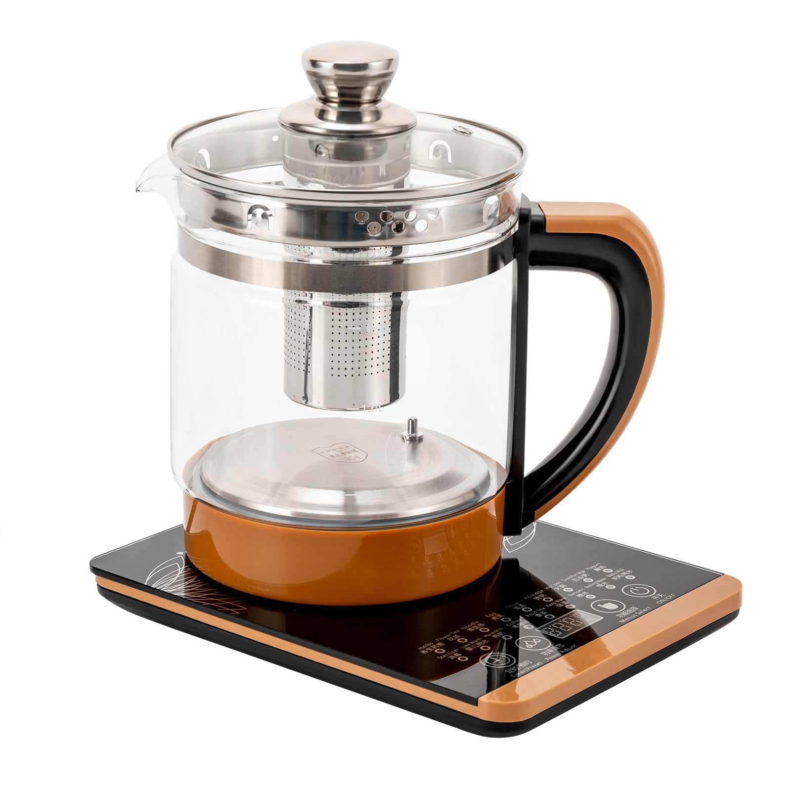 Peakora Multi-functional electric glass kettle, 1.8L capacity, 18 ...