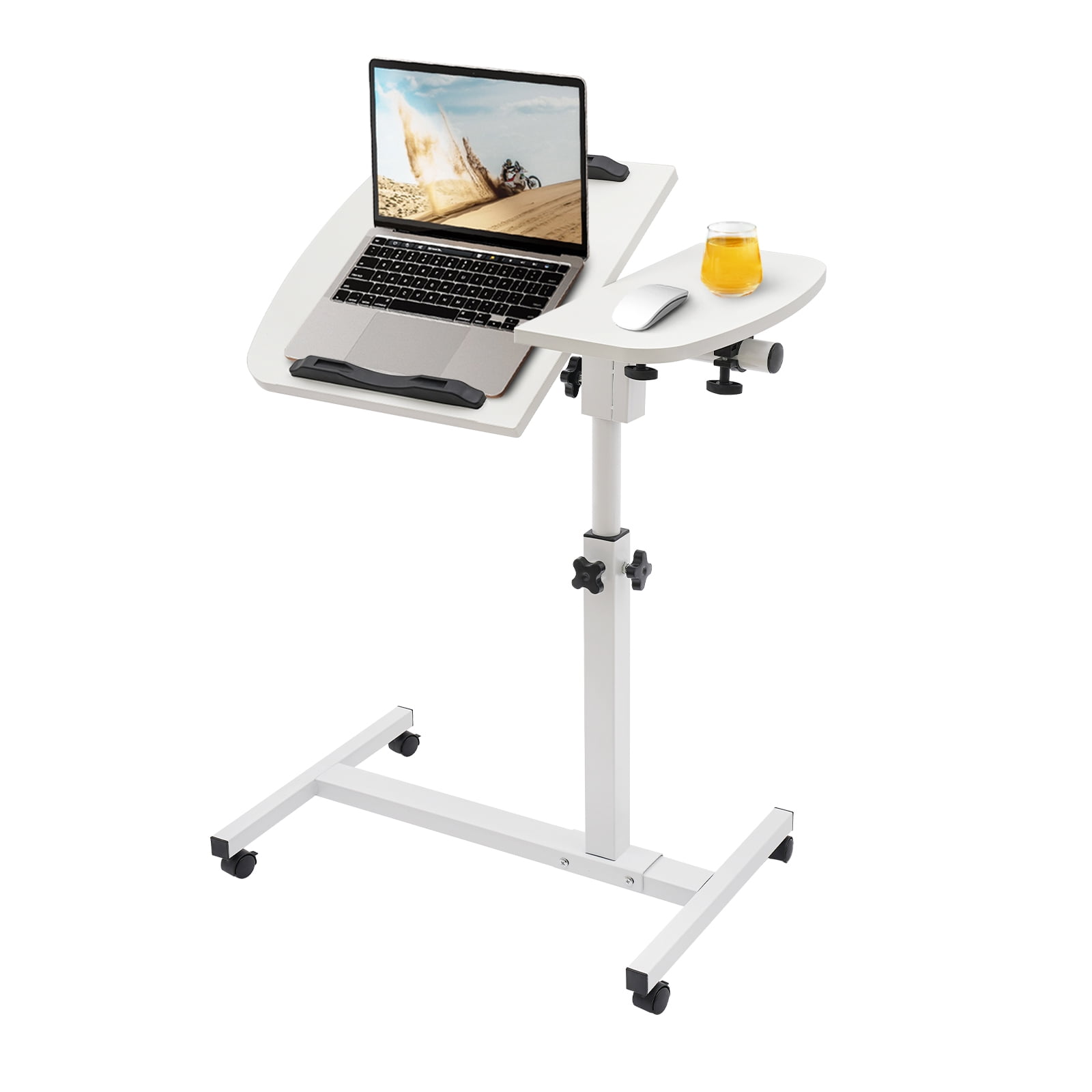 Peakora Overbed Table Stand Mobile Rolling Laptop Table Adjustable ...
