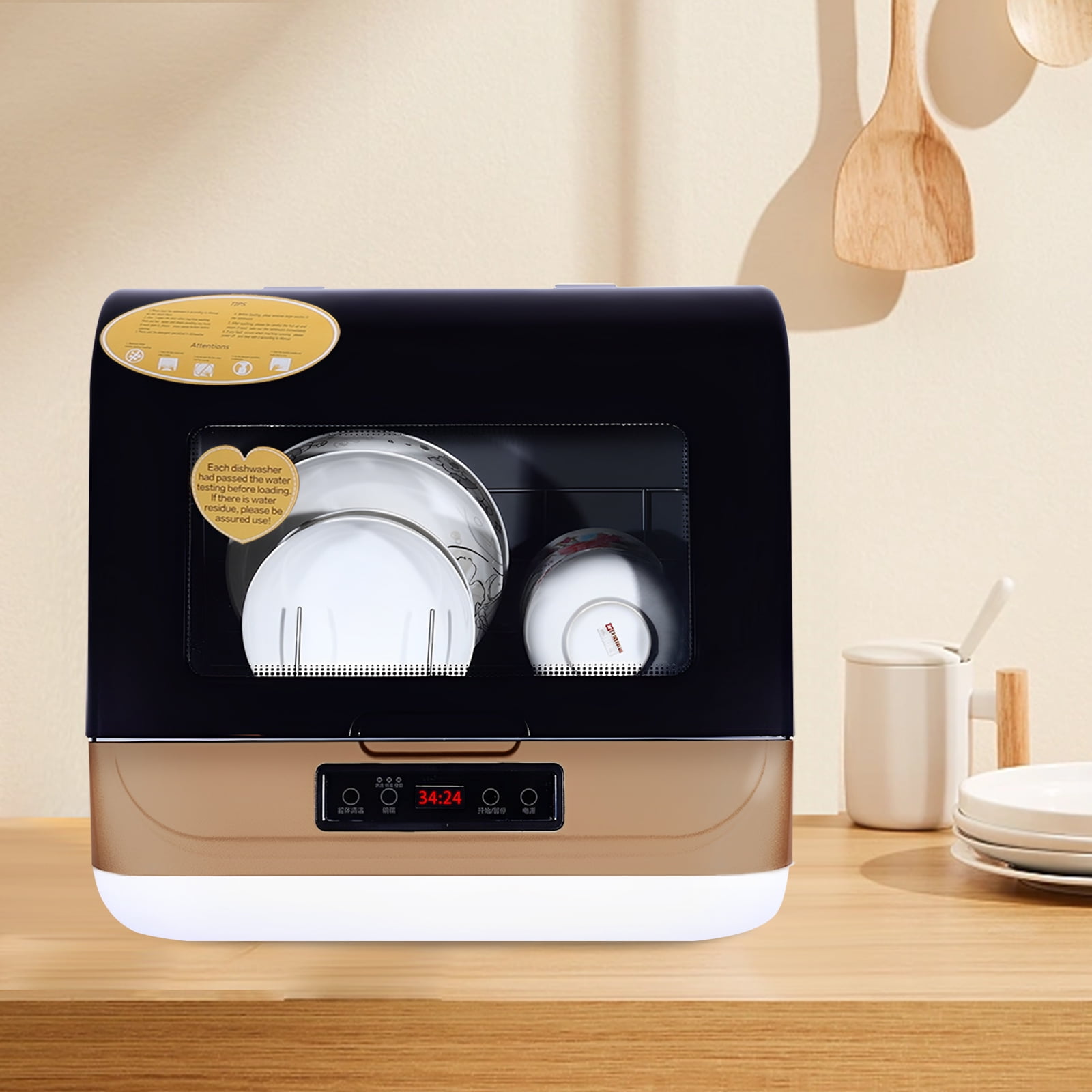 Peakora Portable Countertop Dishwasher 800w with 3 Cleaning Modes Large Capacity Countertop ...