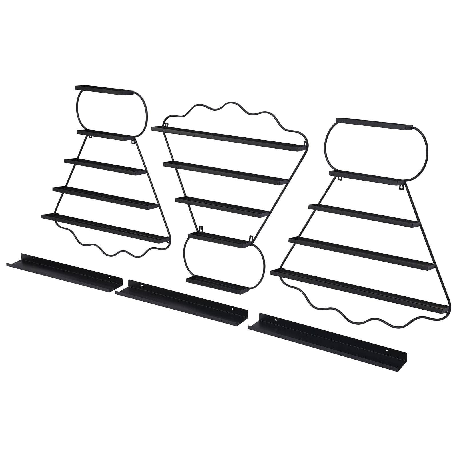 Peakora Premium Nail Polish Rack, Wall-Mounted with 3 Five-Tier Racks ...