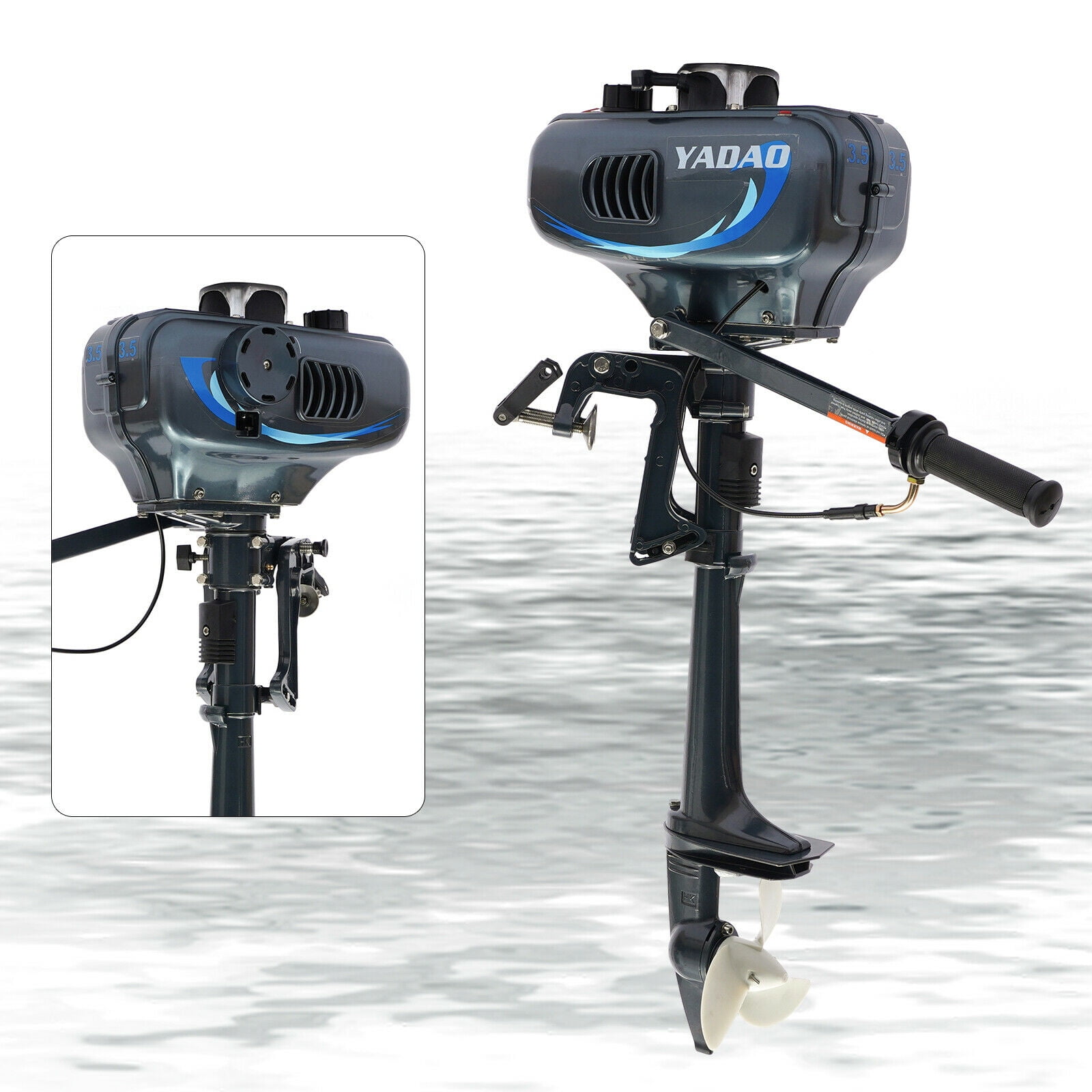 Peakora Small Outboard Motor, 3.5HP 2.5kw Portable Engine With Semi-Air ...