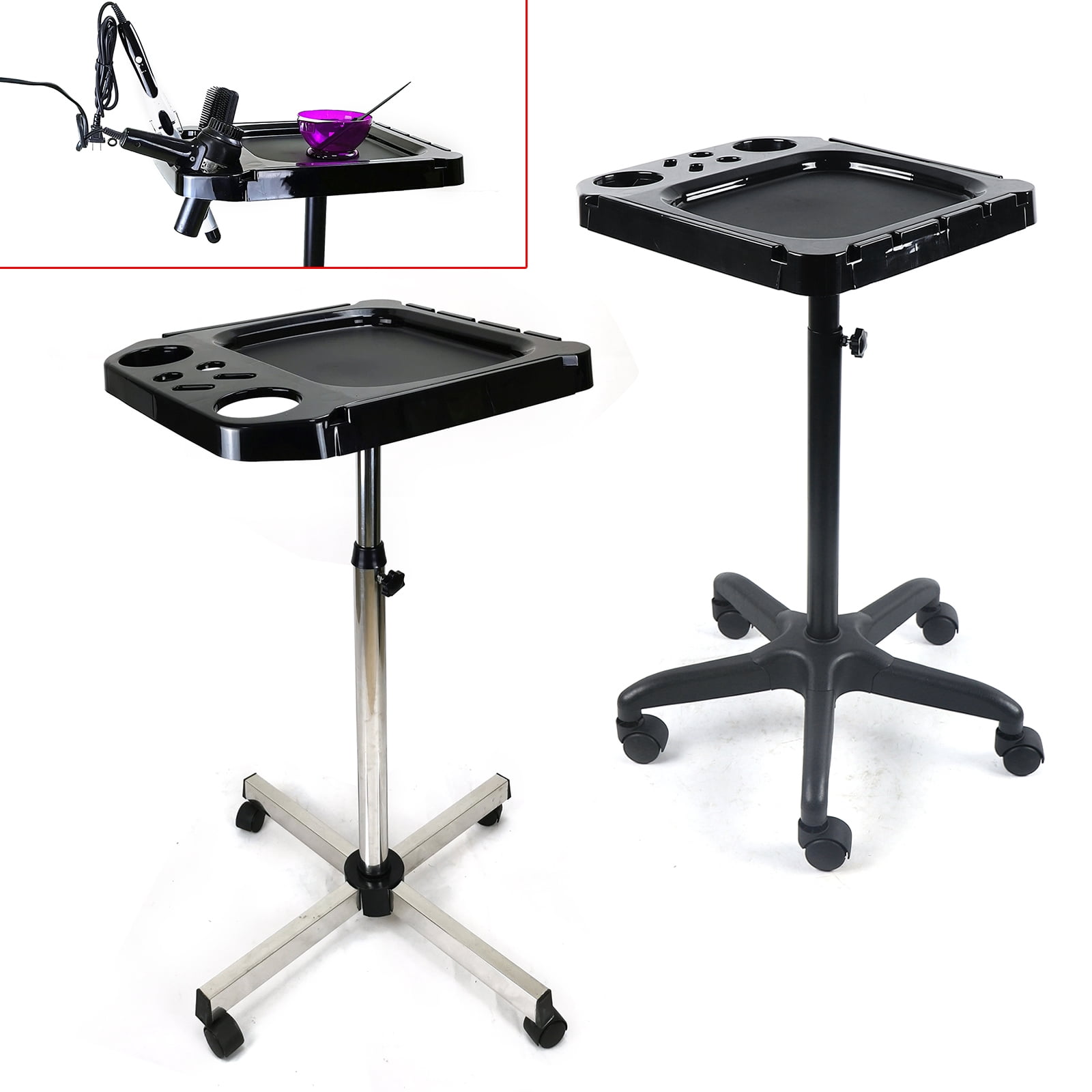 Sturdy PP Plastic Salon Cart, Heavy Duty Iron Frame with Adjustable ...