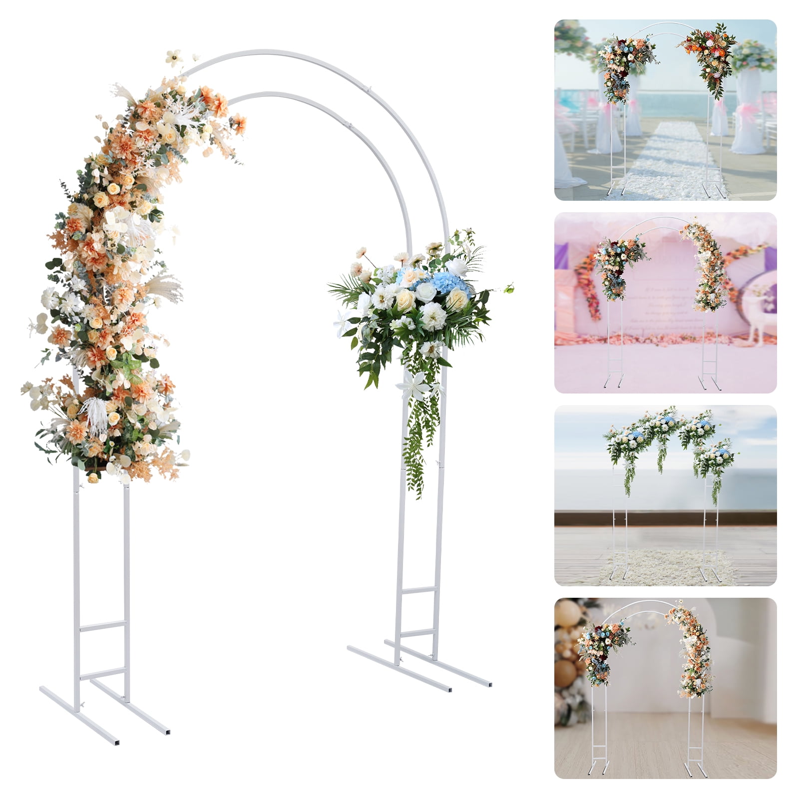 Peakora Sturdy Wedding Arch with Double-Tube Design, Easy to Decorate ...