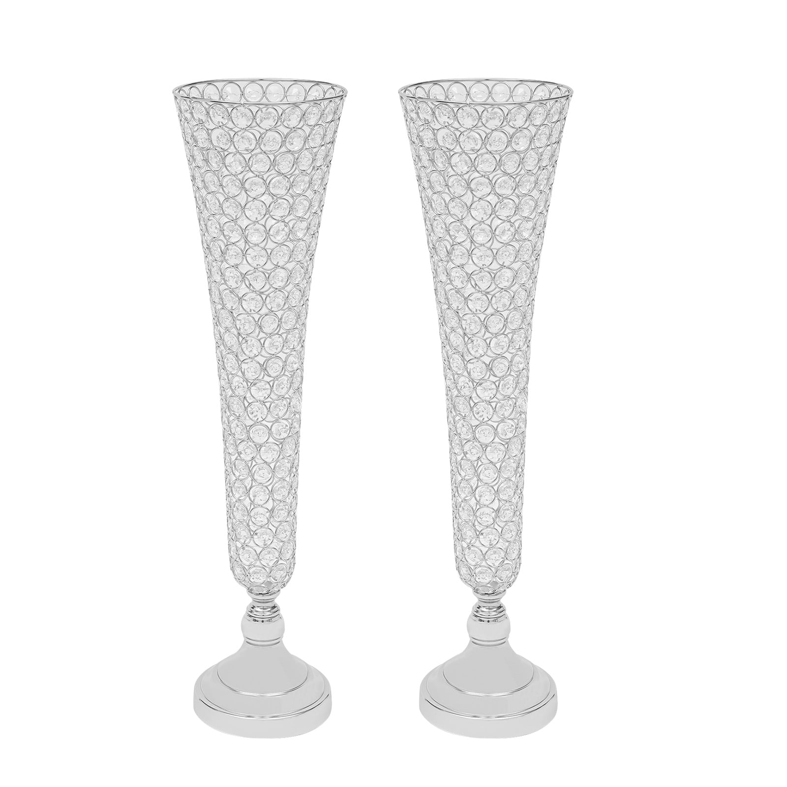 Peakora Tall Wedding Flower Vase Set with Sparkling Crystal Beads ...