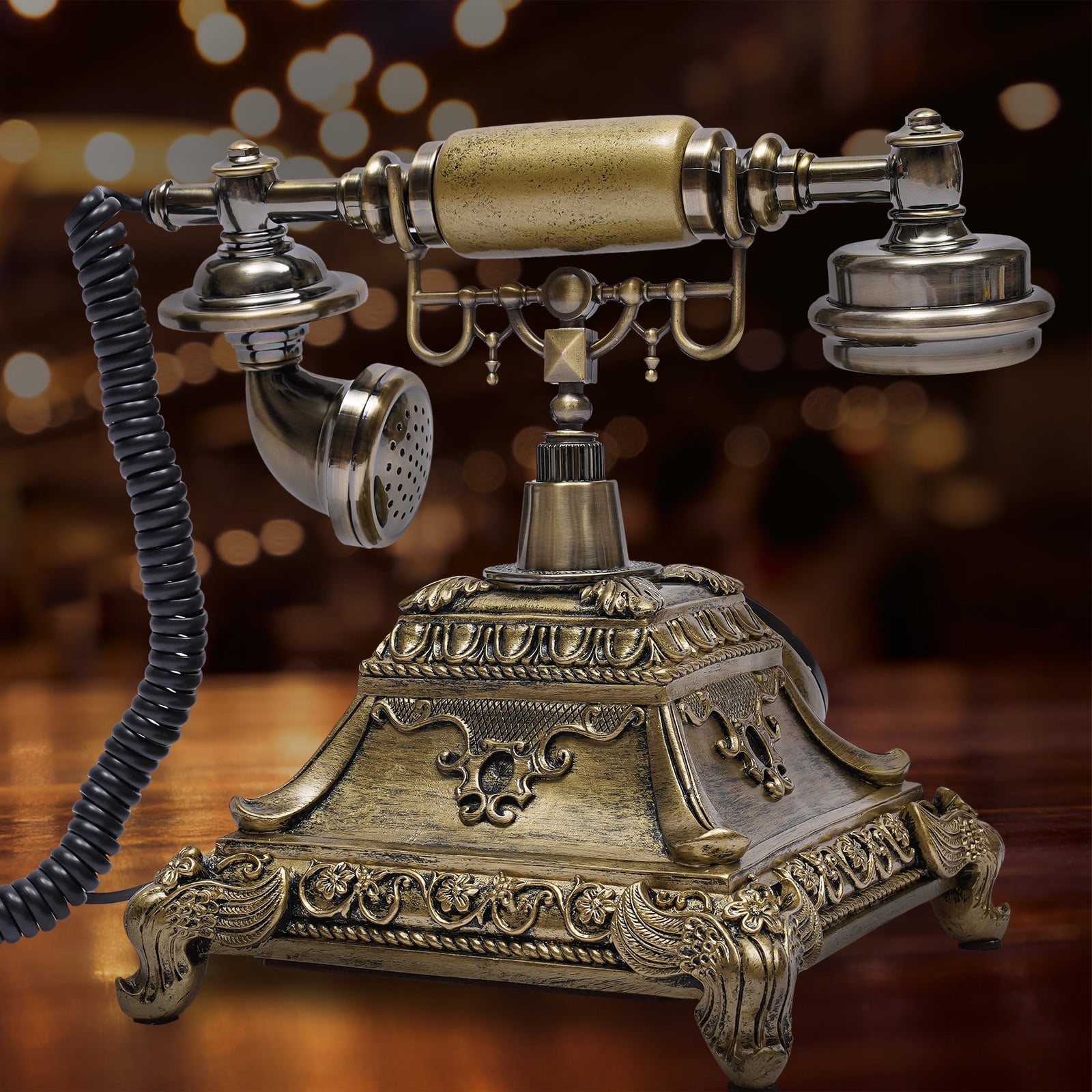 Peakora Vintage Rotary Telephone, Retro Landline with Bronze Appearance ...