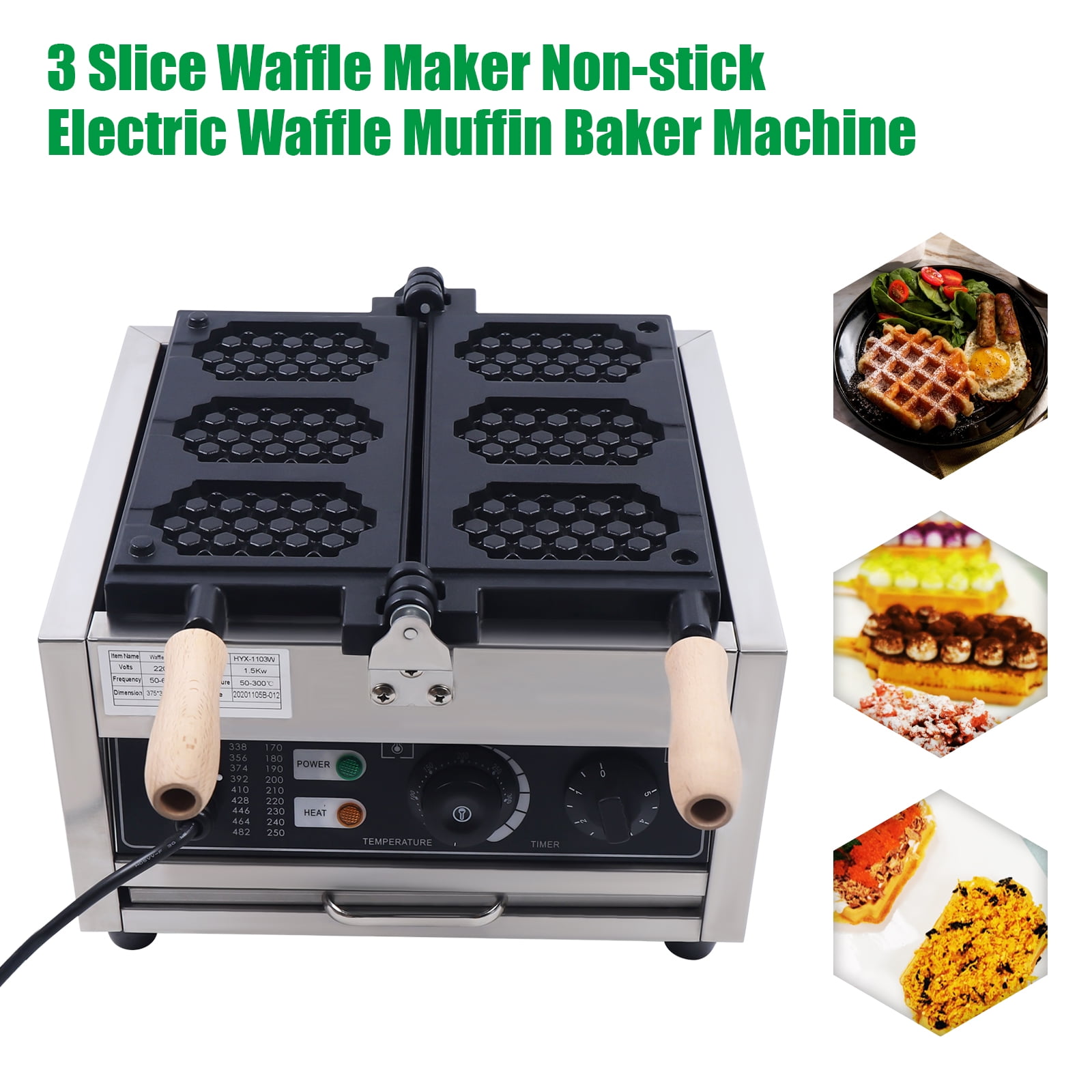 Peakora Waffle Maker, Stainless Steel Body, Non-Stick Grids, Double ...